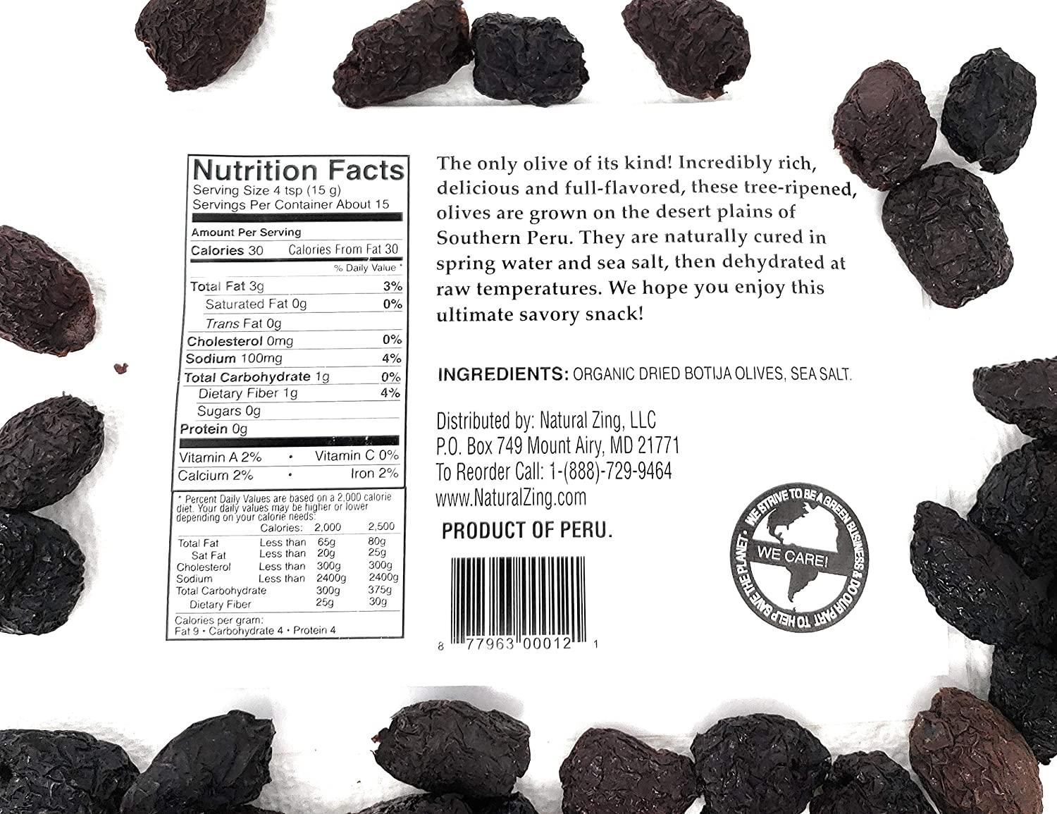 NaturalZing Organic Peruvian Black Dried Pitted Olives 8oz - Premium ...
