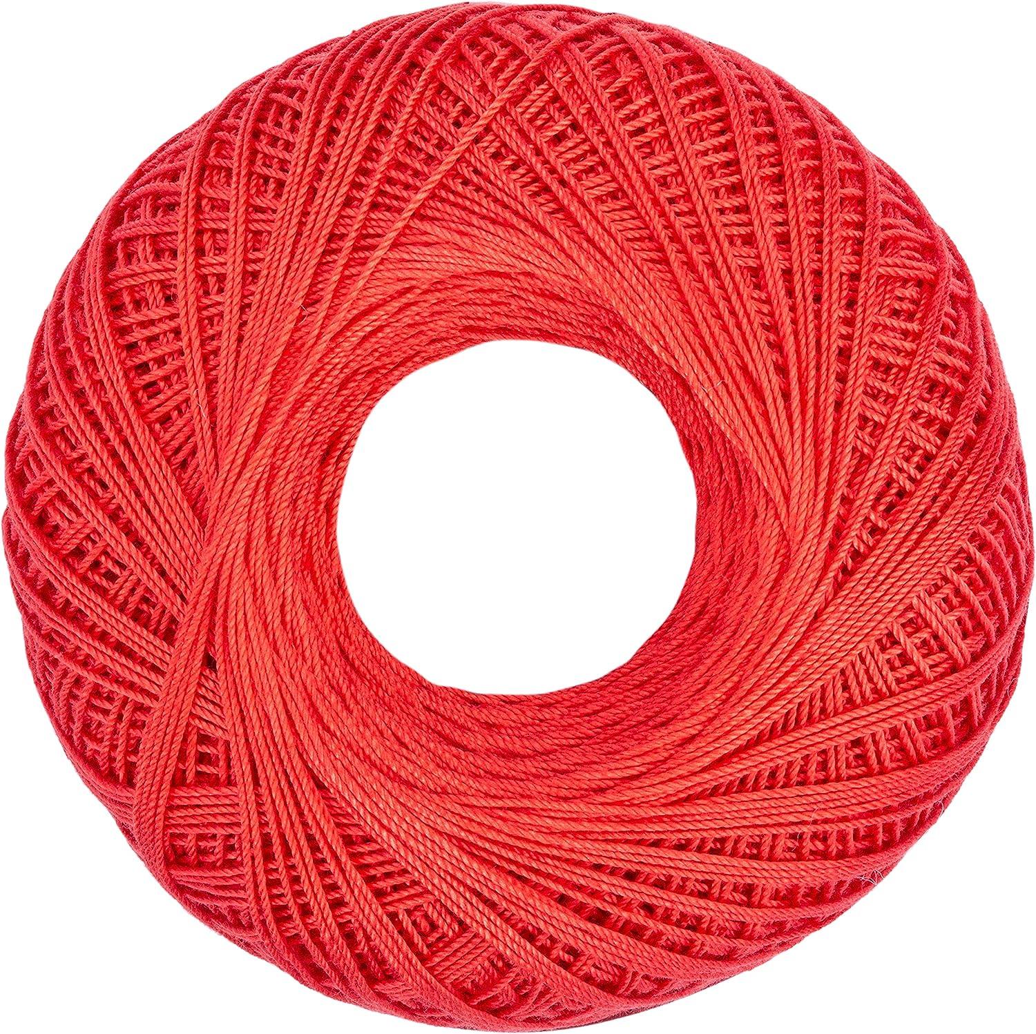 Aunt Lydia Classic Crochet Thread - Bright Coral | High-Quality Thread ...