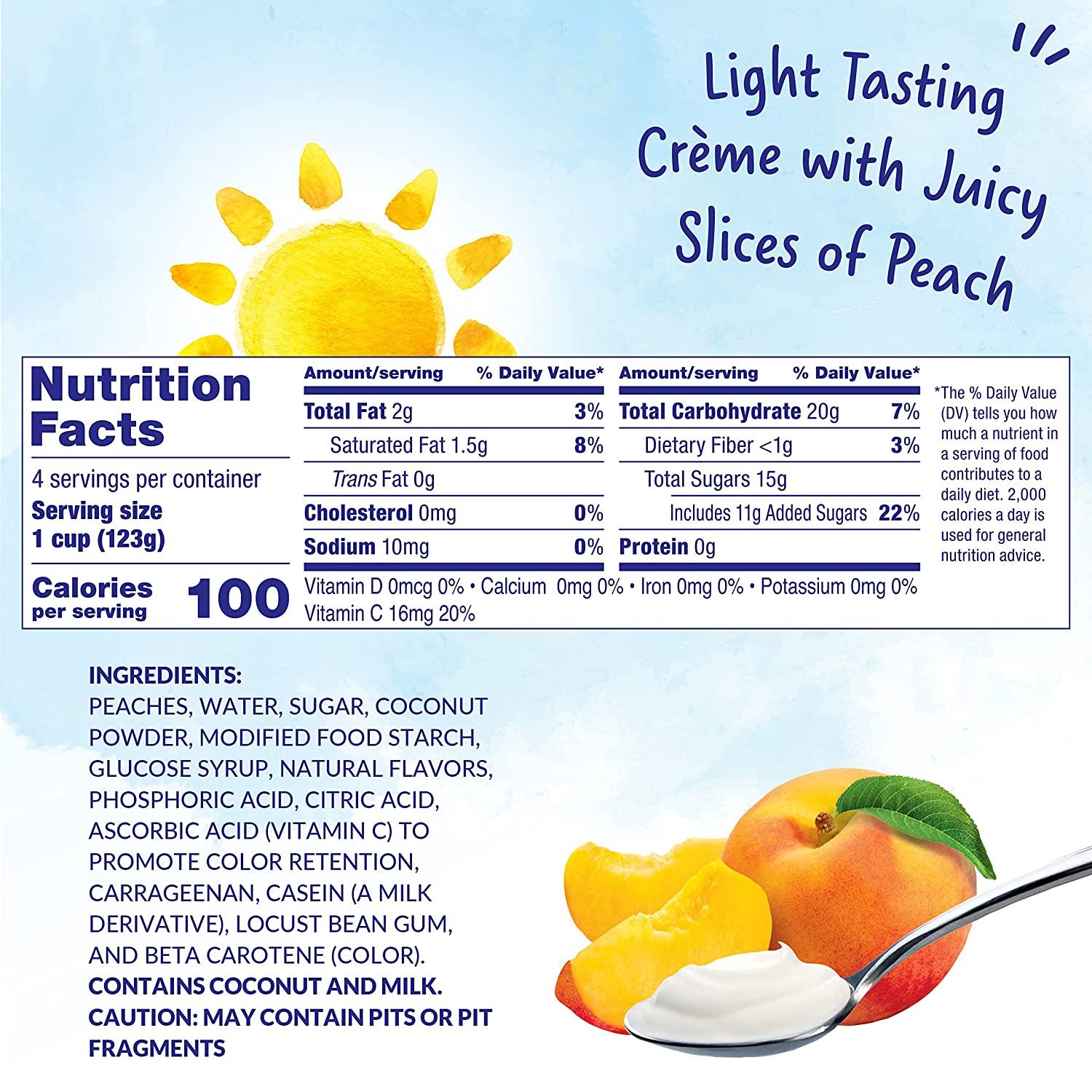 Dole Peaches & Creme Parfait Fruit Bowls - Gluten-Free Healthy Snack ...