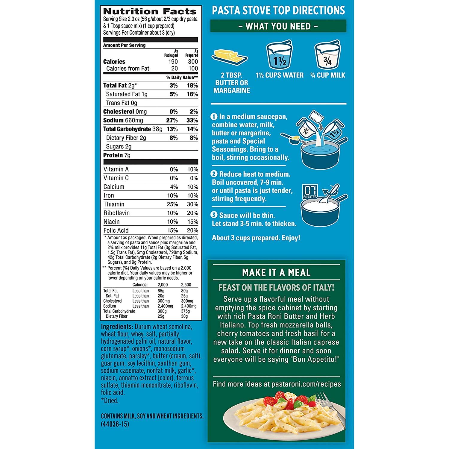 Pasta Roni Herb & Butter Rigatoni Mix 5.5 oz - Delicious Pasta Side ...