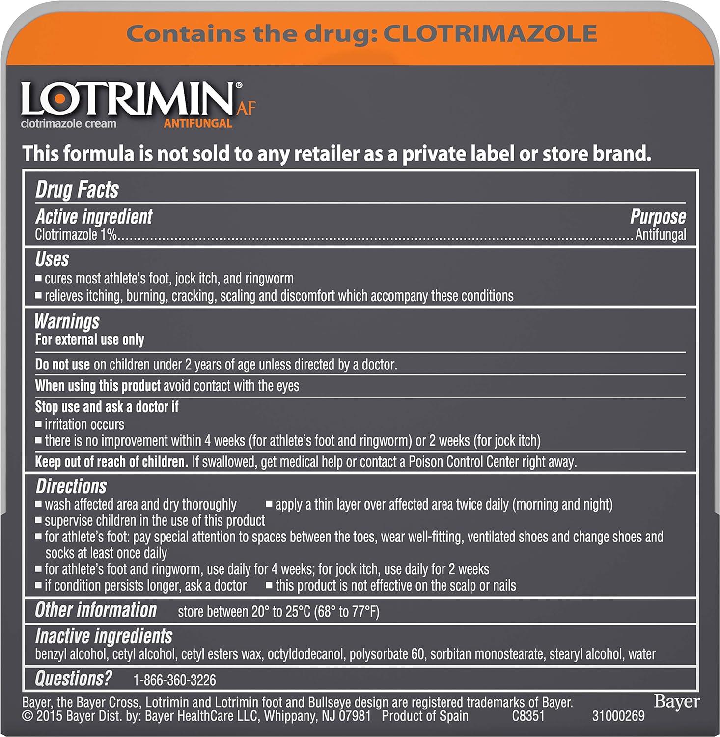 Lotrimin AF Antifungal Cream 0.4 oz - Pack of 2 | Fast-Acting Relief ...