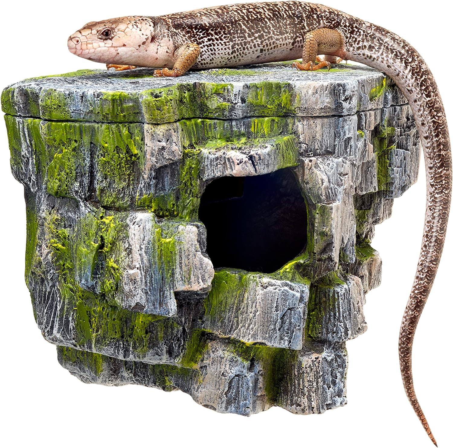 ZILLA Vertical D cor Rock Cave 8.75 x 5.875 x 7.25 Grey Vertical Rock ...