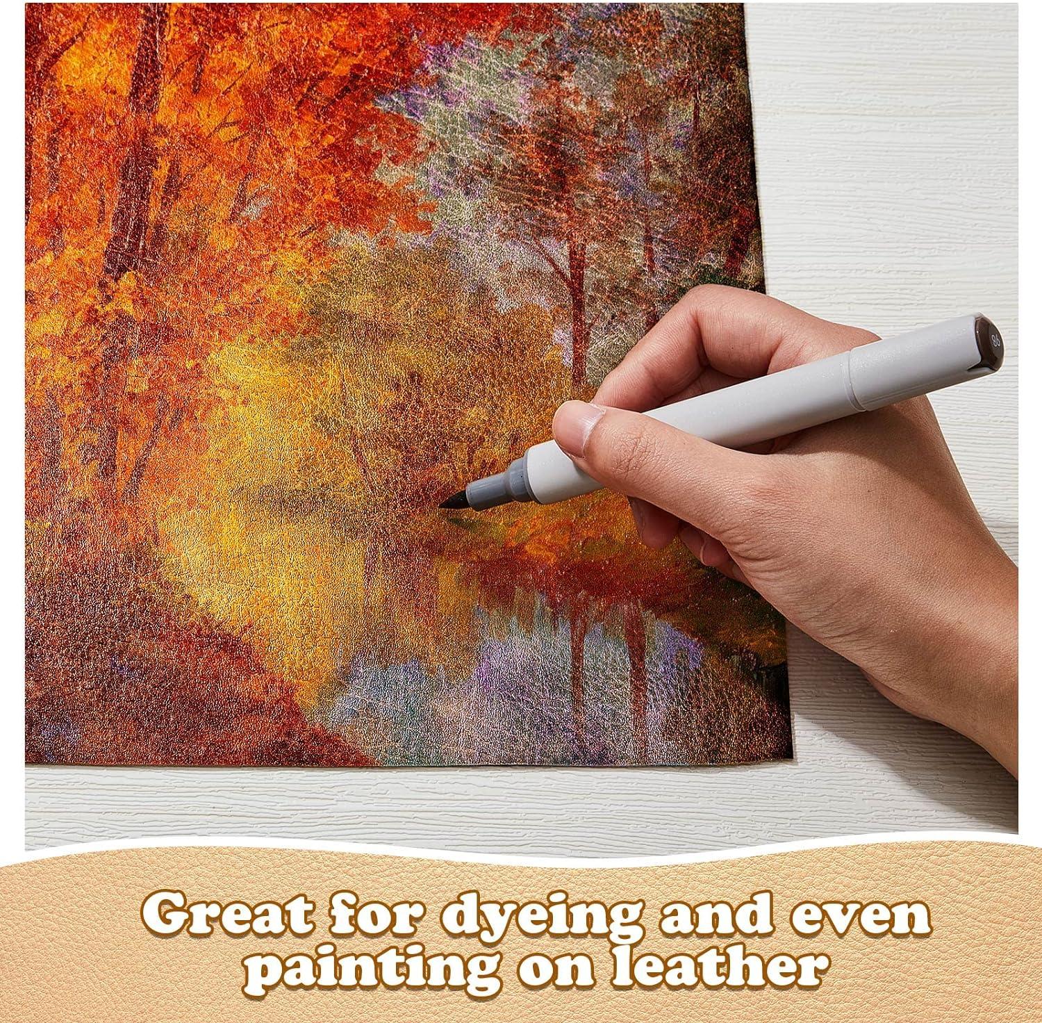 6 Pack Dual Tip Leather Dye Marker Pens for Furniture & Shoe Repair - 6 ...