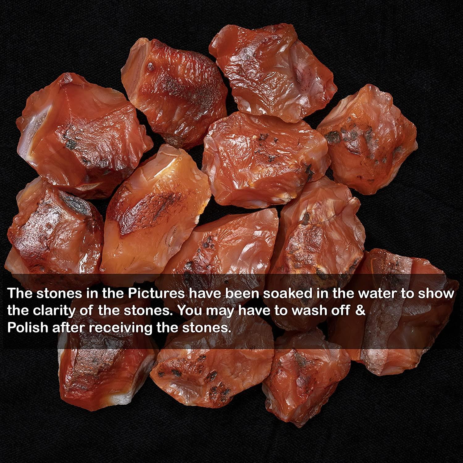 Crocon 1LB Carnelian Rough Bulk Natural Stone for Chakra Balancing and ...