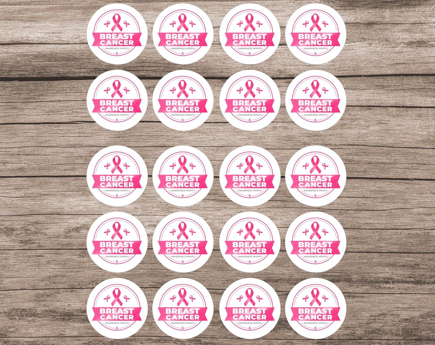 20 x Precut Pink Day Breast Cancer Awareness Fundraising Edible Wafer ...