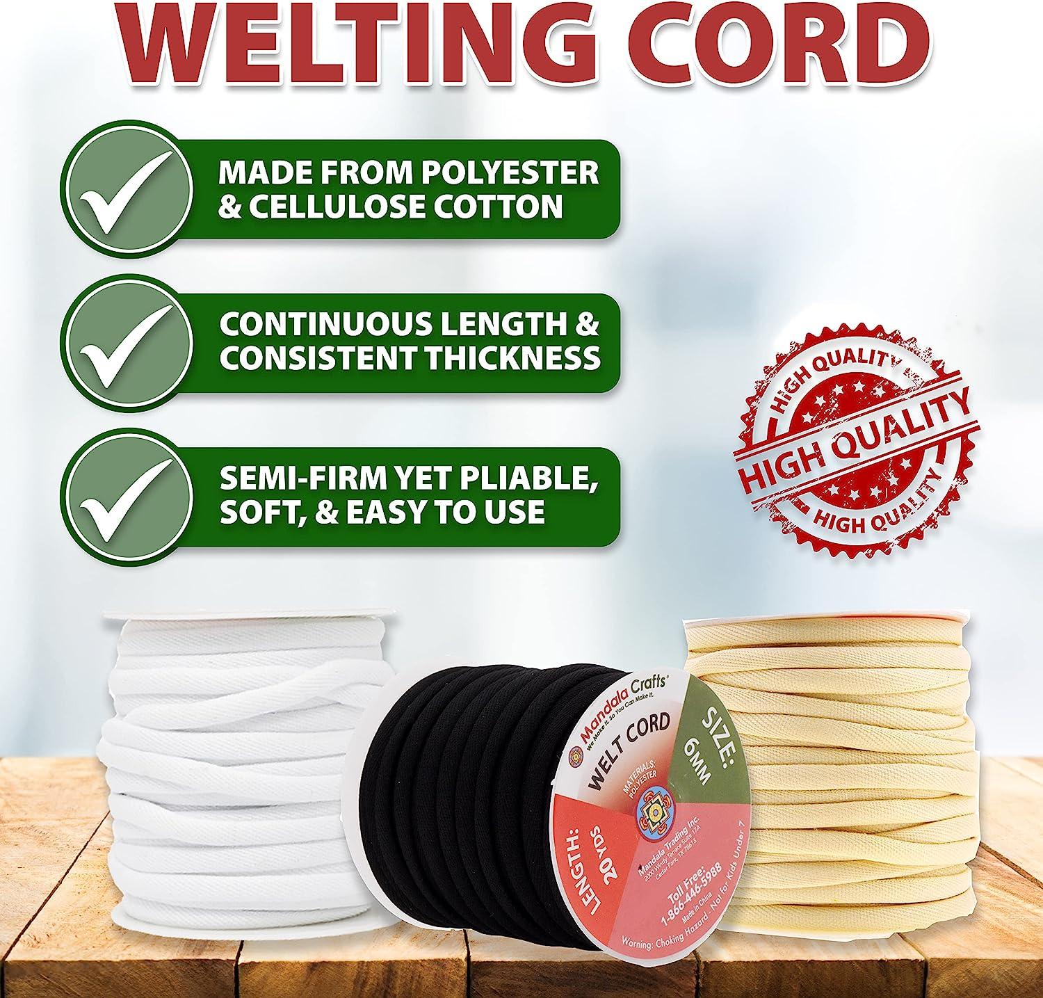 Mandala Crafts Polyester Cotton Welting Cord - 50 Yards, Assorted ...