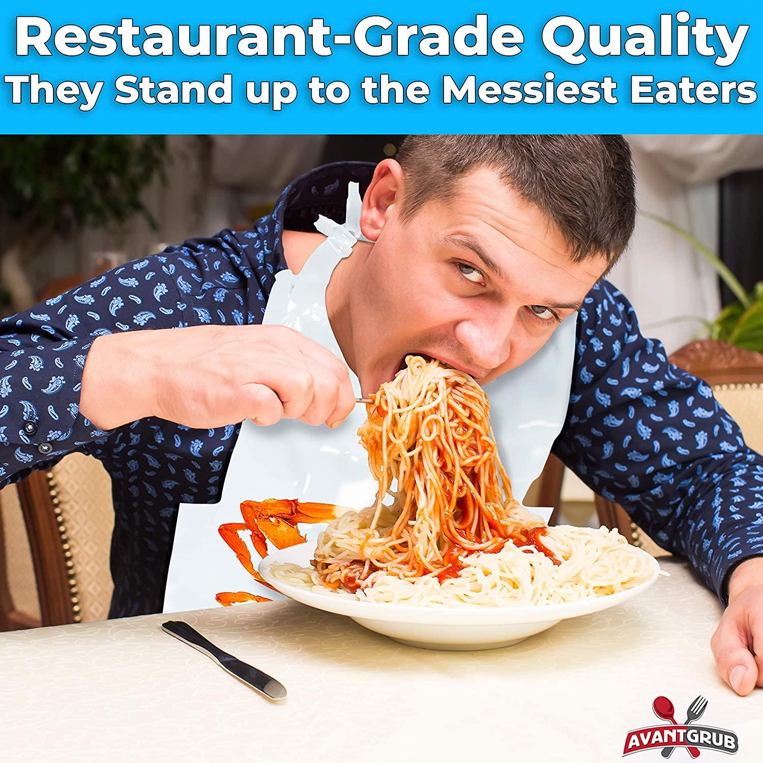 50-Pack Heavy Duty Lobster Bibs - Large Disposable Plastic Bibs for ...