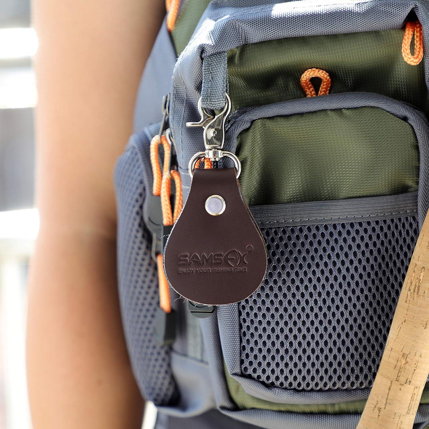 SAMSFX Fishing 2 in 1 Leather Leader Straightener Fly Line Cleaner with ...