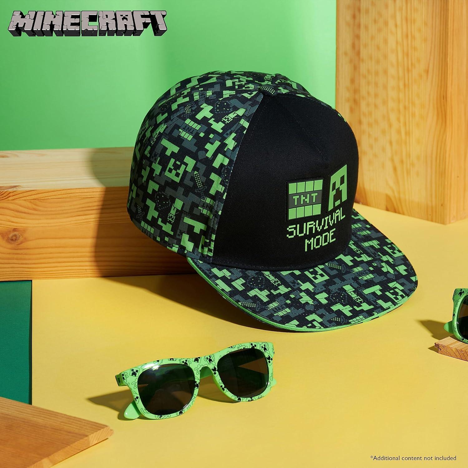 Minecraft Baseball Cap Set for Kids - 2 Snapback Caps & Sunglasses ...