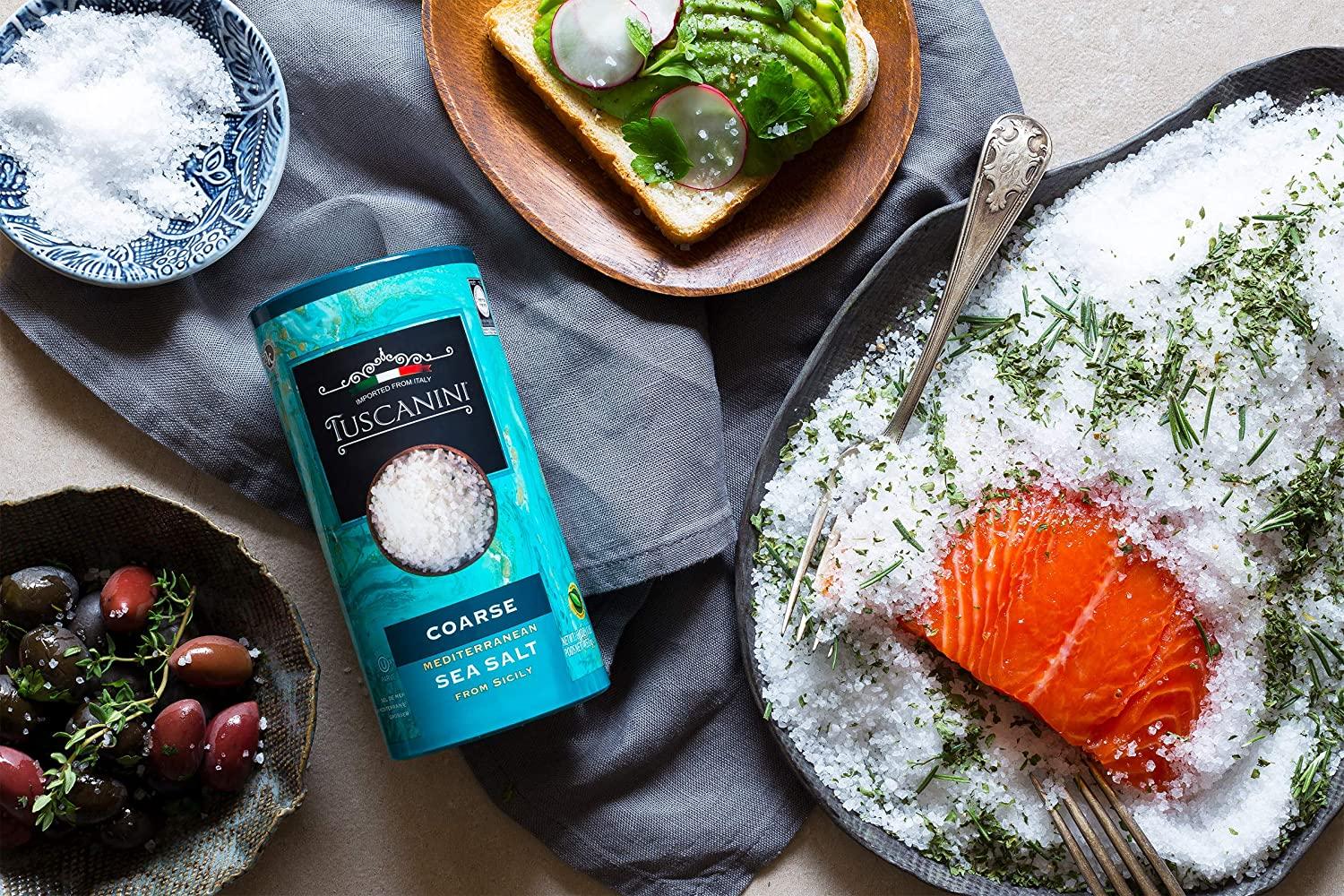Tuscanini Coarse Mediterranean Sea Salt 16oz Tube From Sicily Italy