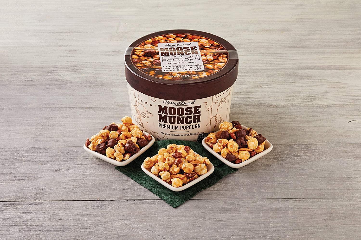 Harry & David Moose Munch Gourmet Popcorn Assortment Drum - 1lb 8oz ...