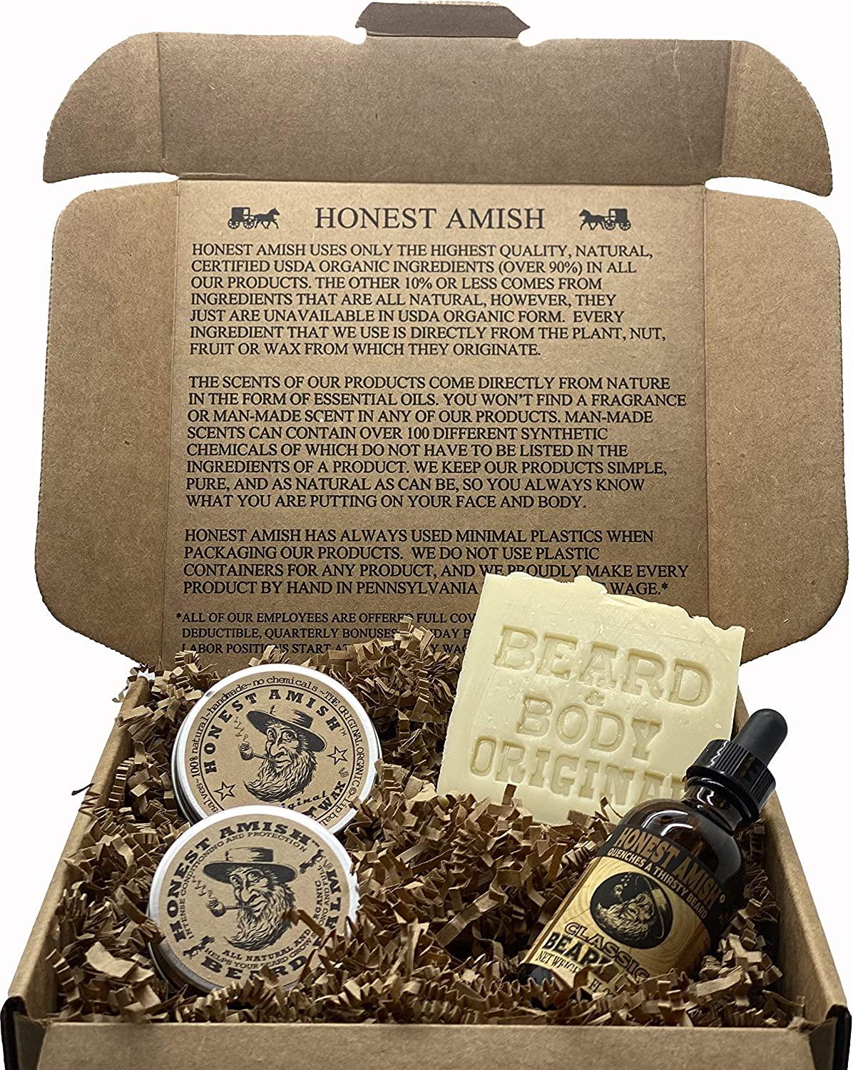 Honest Amish Beard Kit Gift Box | Premium Grooming Kit for Men | Buy ...
