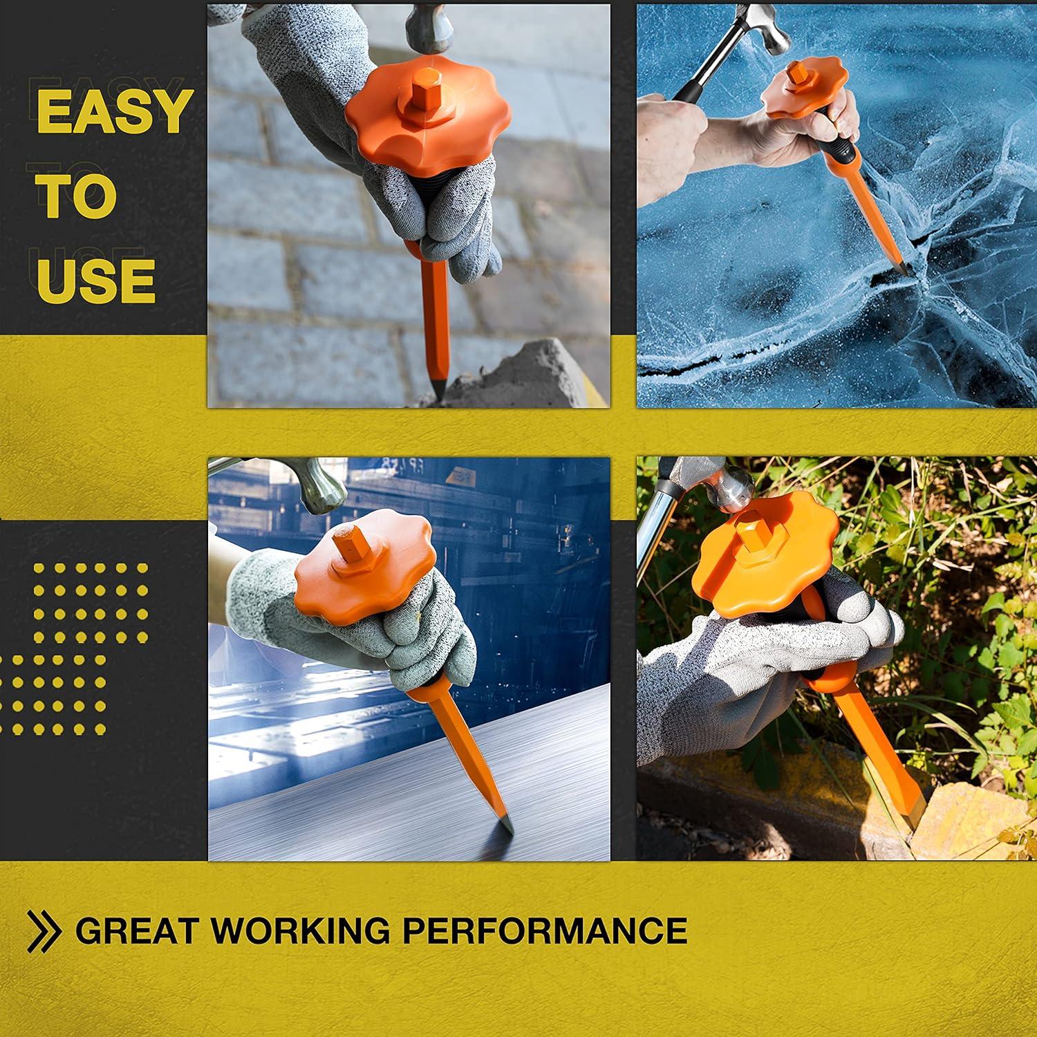 KOTTO 2 Pack Heavy Duty 12-Inch Chisels Set With Hand Protection Point ...