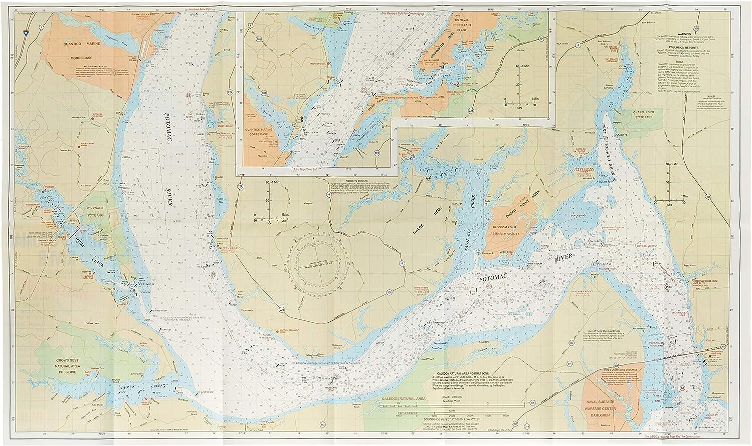 GMCO 15096PS Pro Series Tidal Potomac Waterproof River Map - Waterproof ...