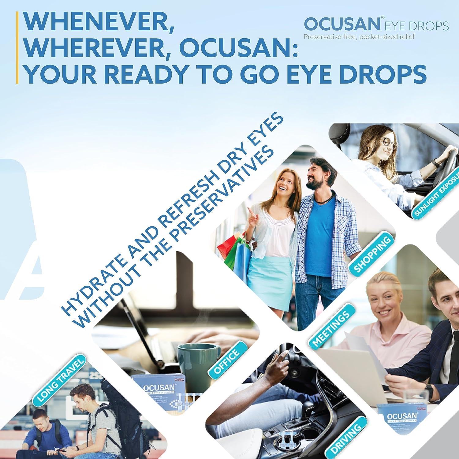 Ocusan EDO Eye Drops - Preservative-Free Hyaluronic Acid for Dry Red ...