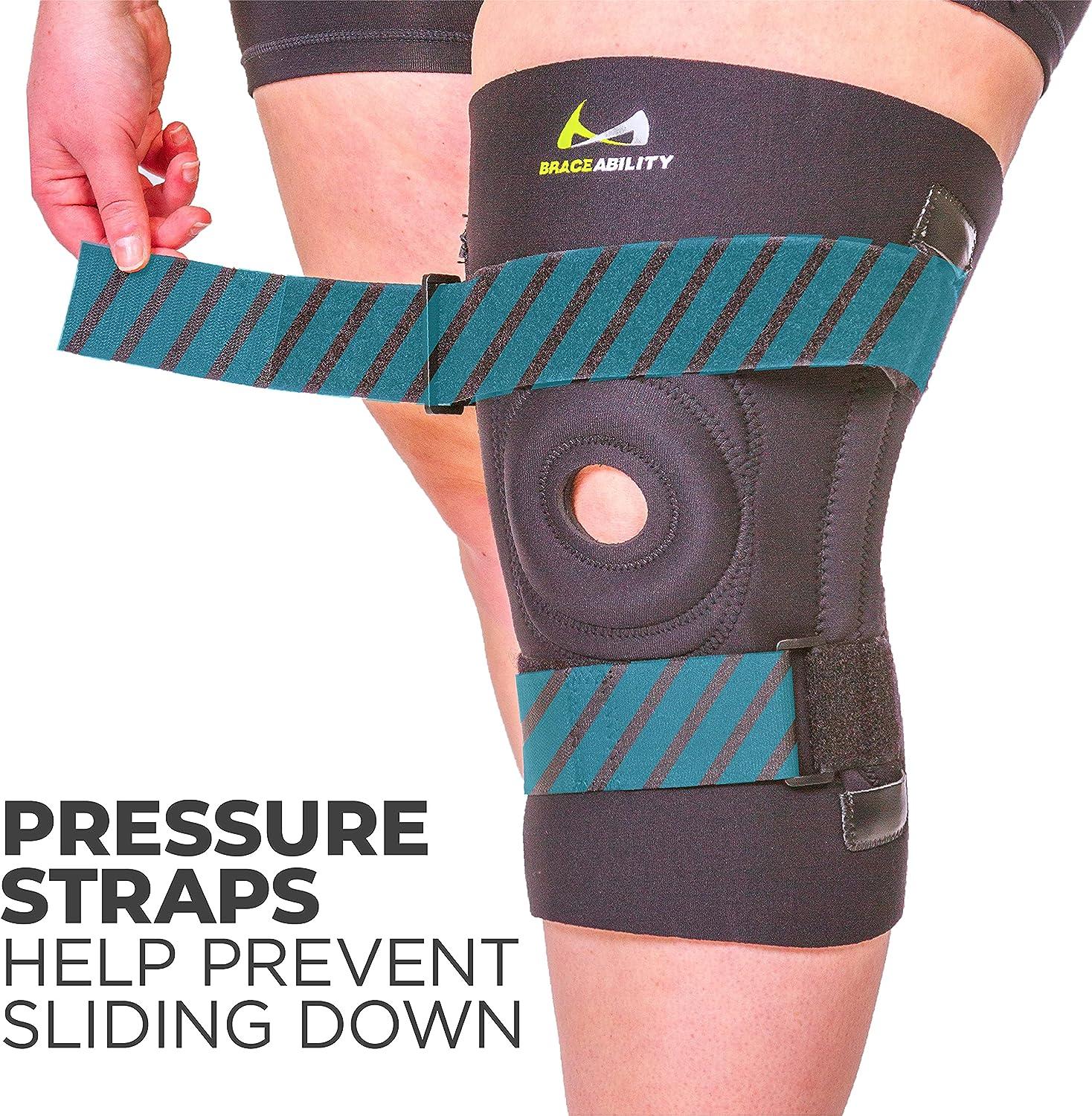 BraceAbility Knee Brace for Large Legs - Kneecap Protection Pad for ...