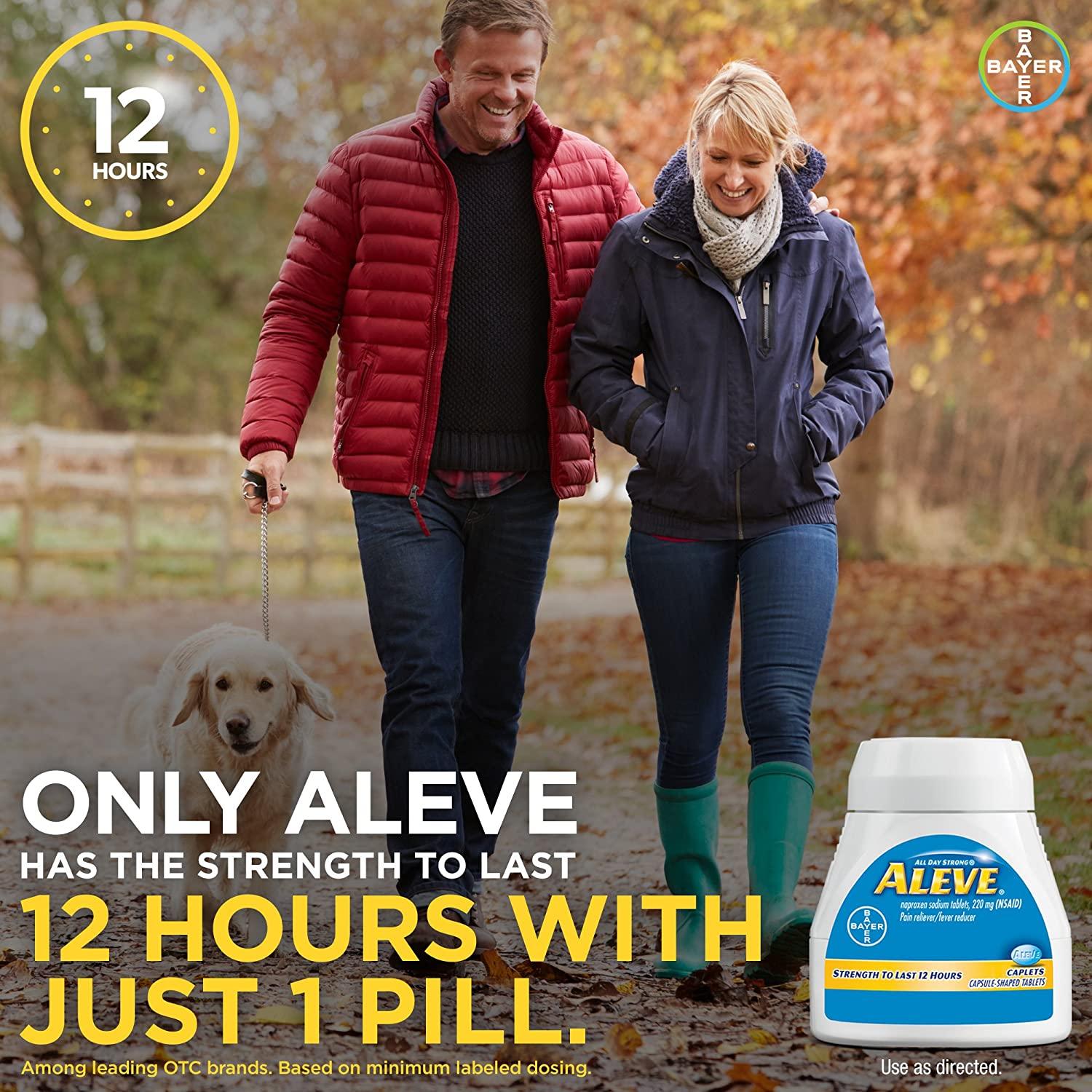 Aleve Caplets 220mg - Pain Reliever/Fever Reducer - 50 Count ...