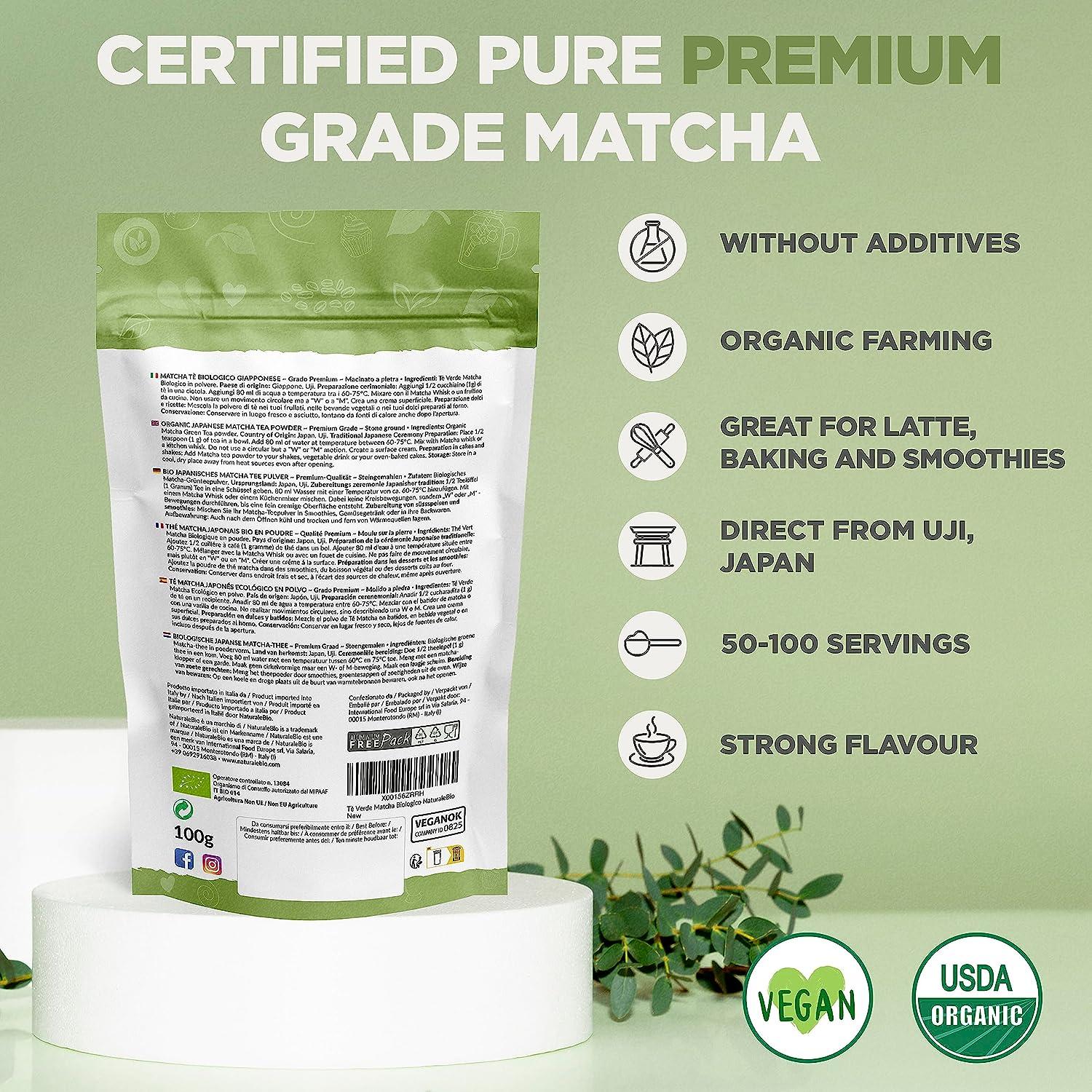 Organic Japanese Matcha Green Tea Powder - Premium Grade 100g | Uji ...