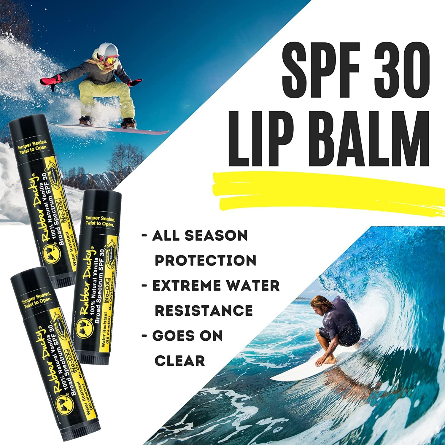 Rubber Ducky SPF 30 Natural Mineral Lip Balm - Broad Spectrum UV/Blue Light Protection Sunscreen ...