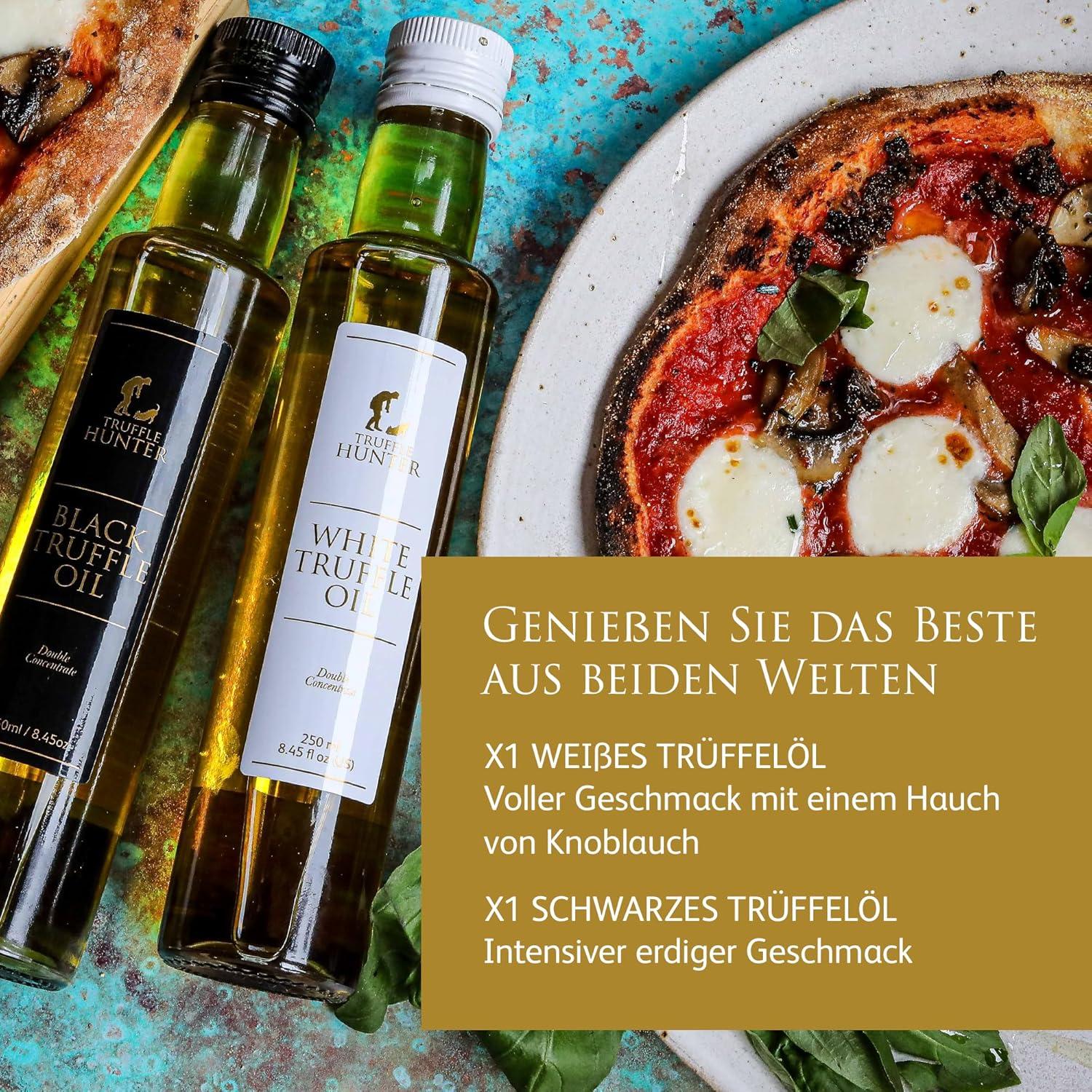Trufflehunter Black & White Truffle Oil Set - 250ml x 2 - Premium ...