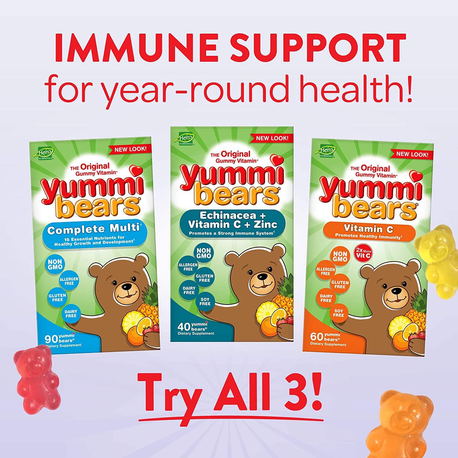 Yummi Bears Kids Multivitamin Gummies 90ct - Complete Multi Supplement ...