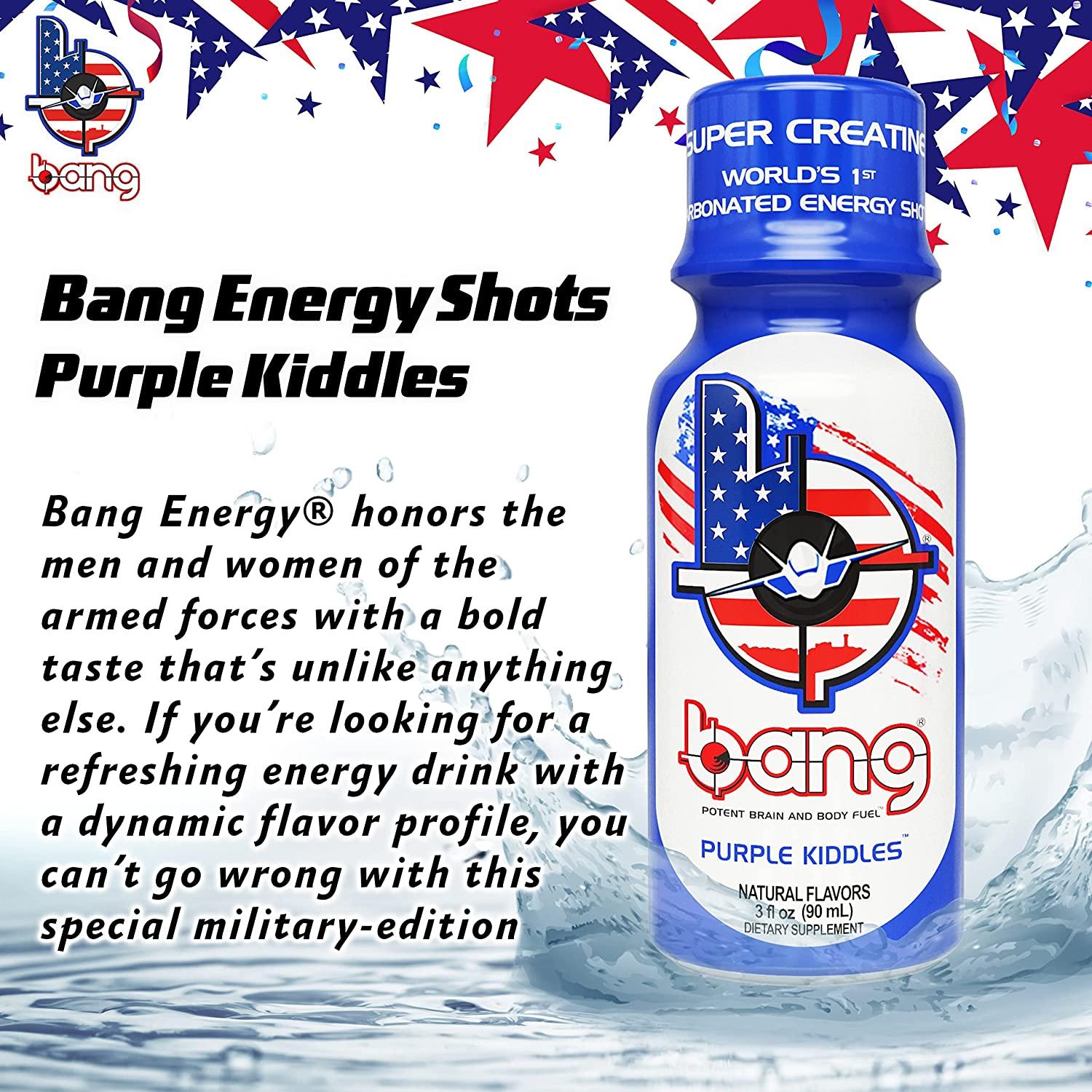 Bang Energy Military Shots Purple Kiddles(TM) 3 Fl Oz - Pack of 12 ...