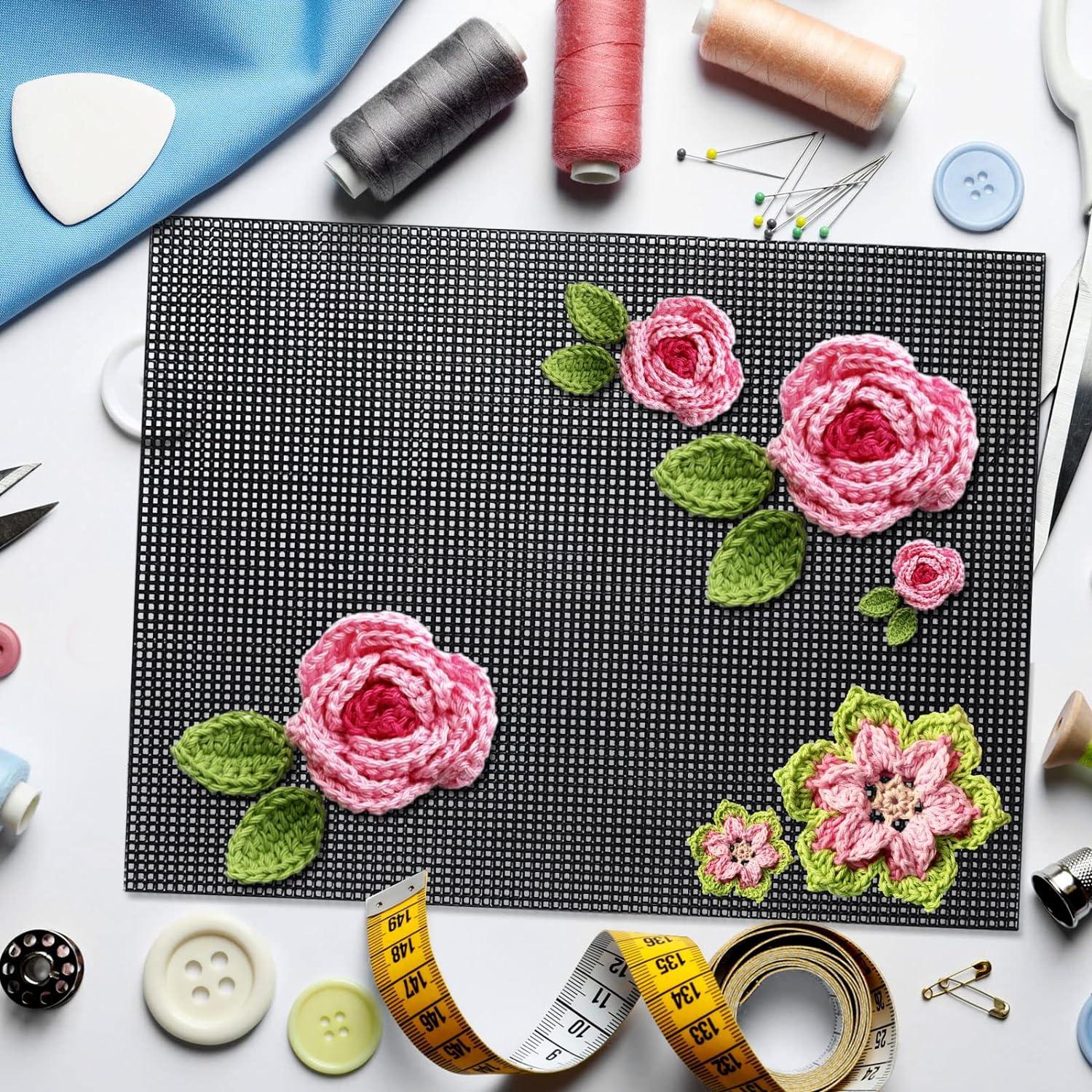 30 Pack 7 Count Black Plastic Mesh Canvas Sheets for Embroidery ...