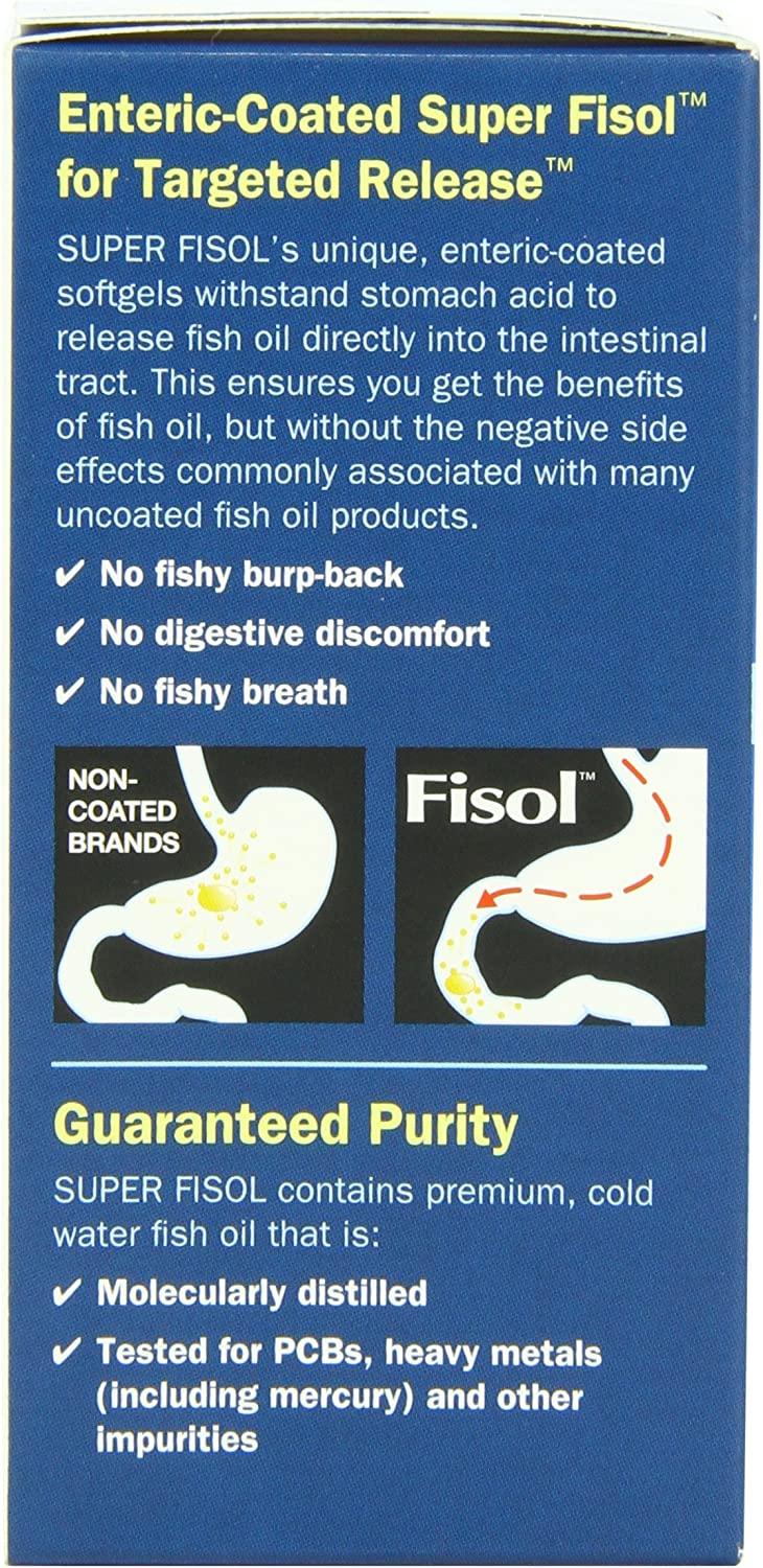 Nature's Way Super Fisol Fish Oil 70% EPA & DHA - No Fishy Burps, 90 ...