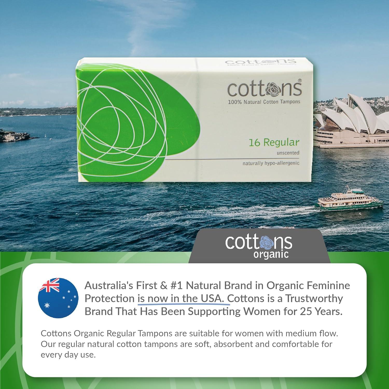 100% Natural Cotton Tampons - Regular Absorbency - Individually Wrapped ...