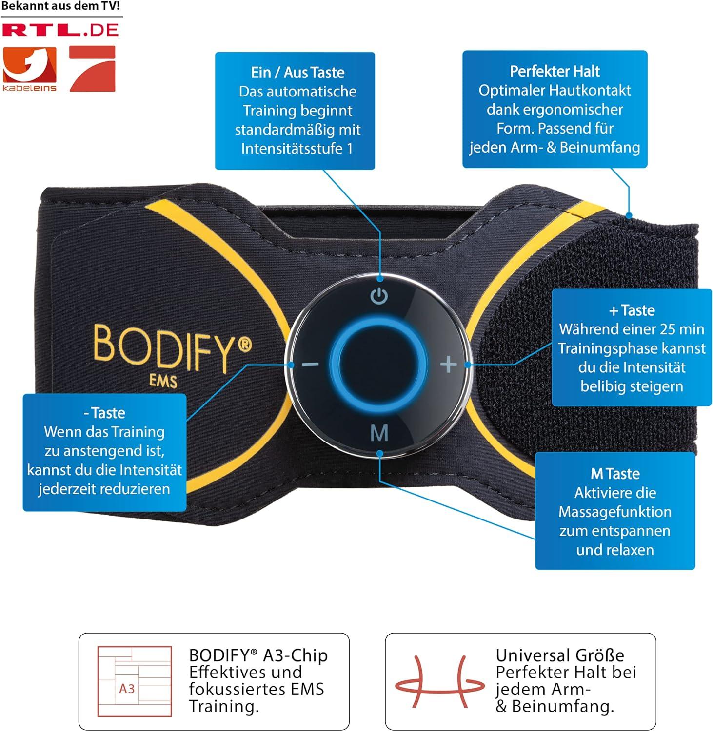 Bodify 2in1 EMS Arm & Leg Trainer Pro - Muscle Building Device for Men ...