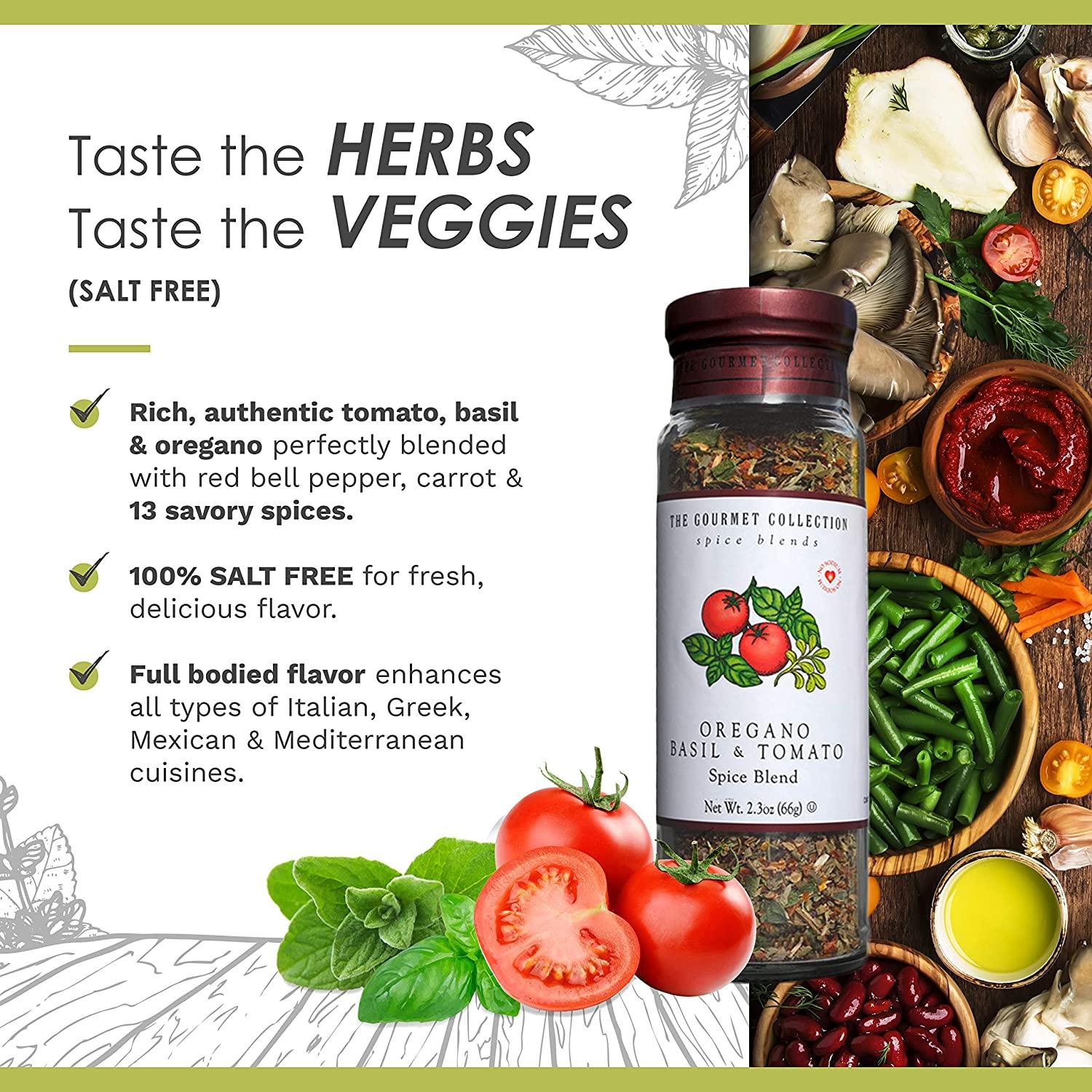 The Gourmet Collection Oregano Basil Tomato Spice Blend - 156 Servings ...
