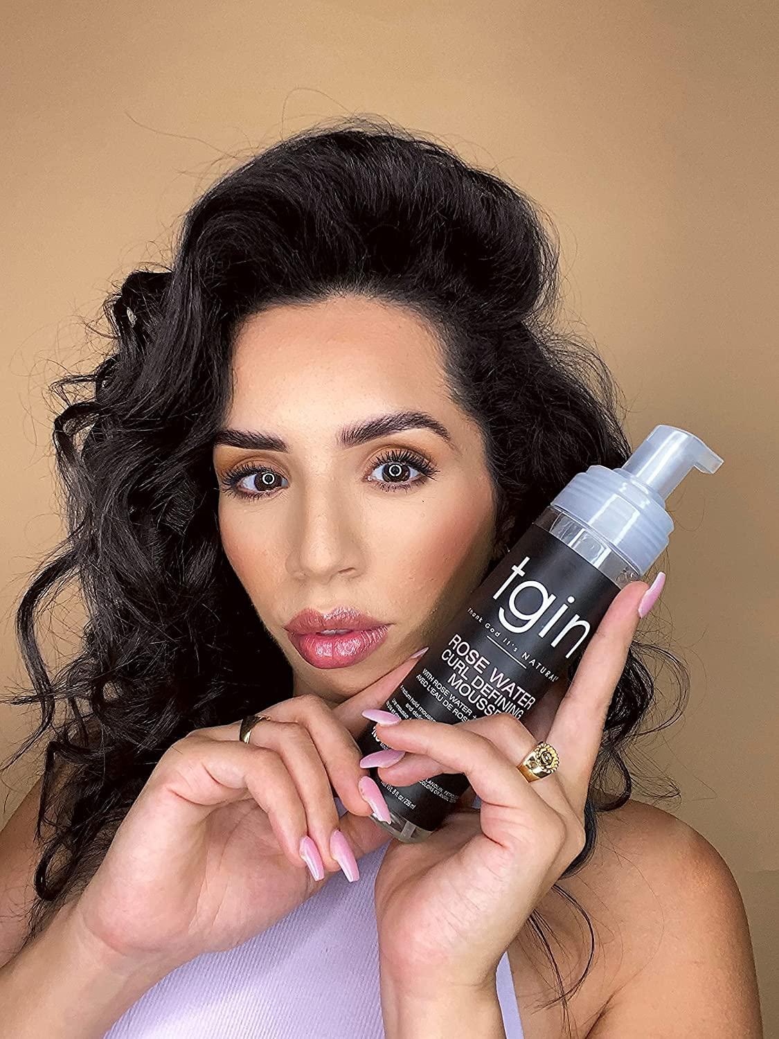 tgin Rose Water Defining Mousse 8oz - Natural Hair Styling for Curls ...