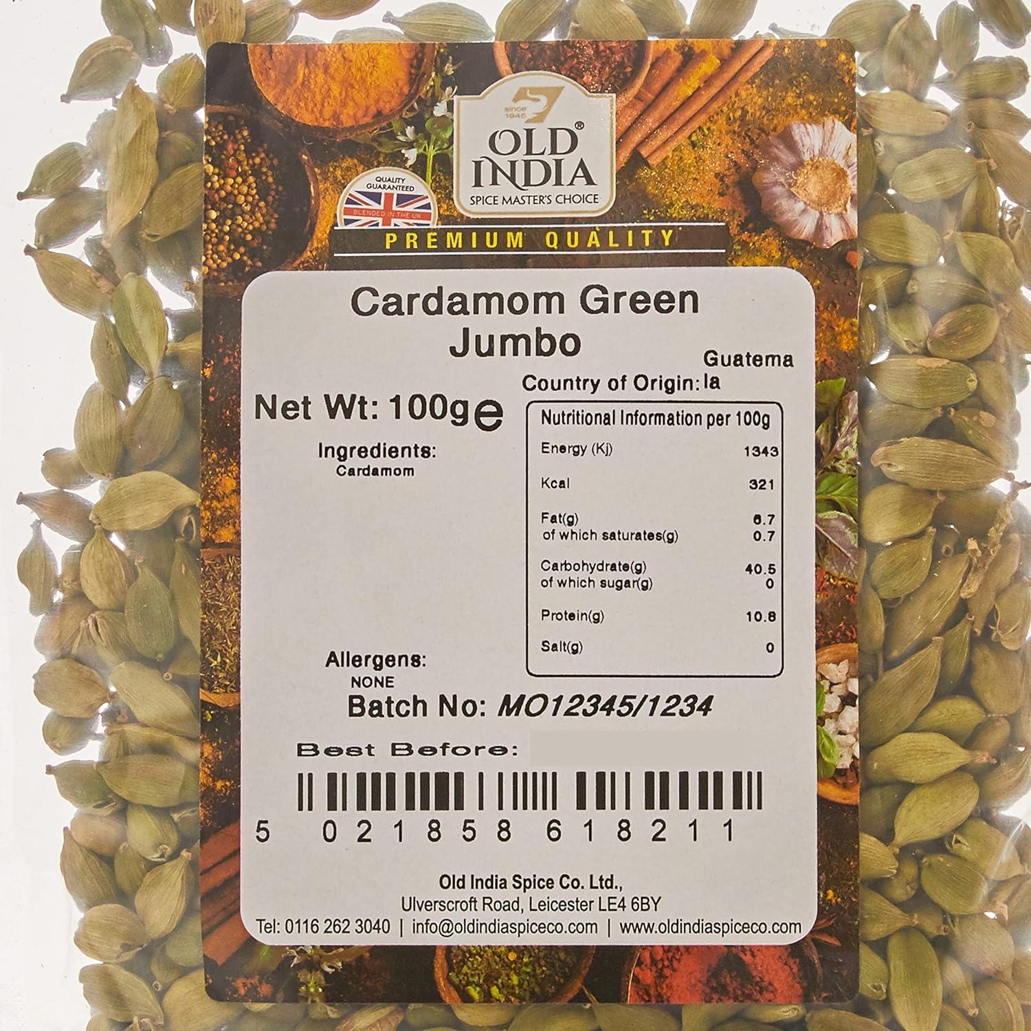 Old India Cardamom Green Jumbo 100g