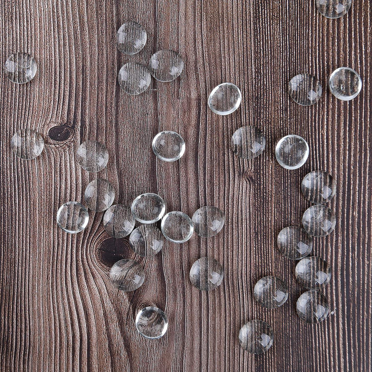 Hisredsun 290 Pcs Glass Pebbles - Flat Marble Pearls Decorative Stones ...