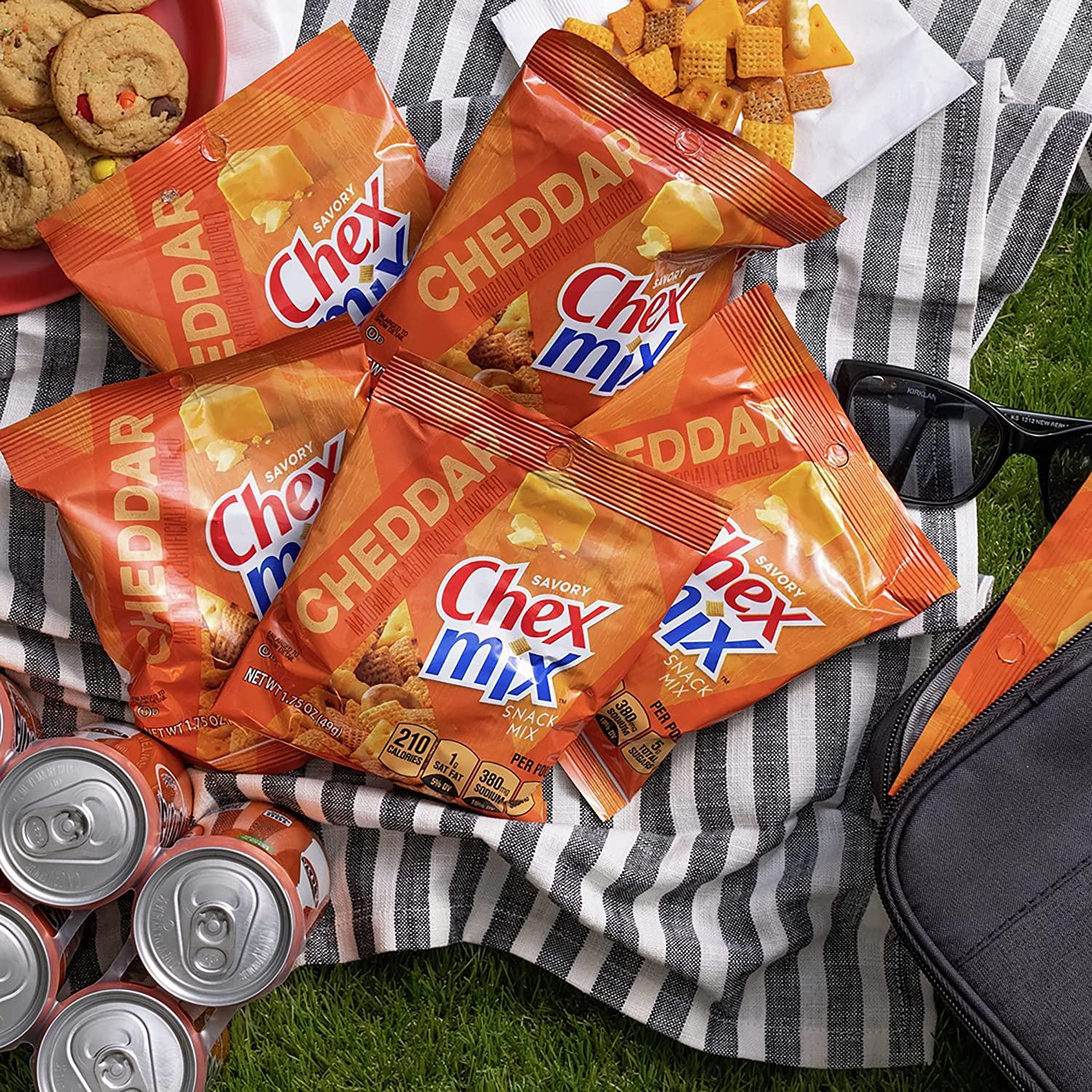 Chex Mix Cheddar Savory Snack Bags Multipack 1.75 oz 10 ct - Pack of 4 ...