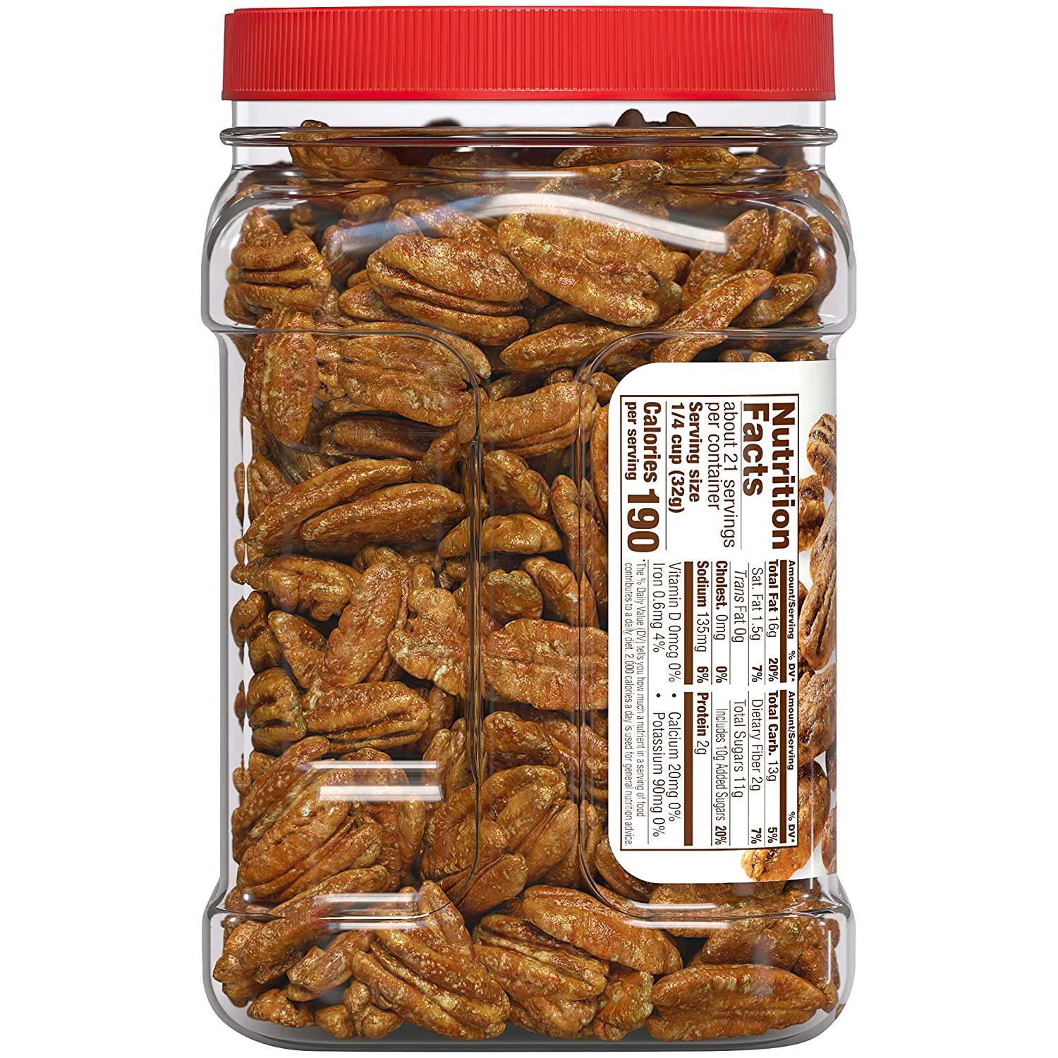 Fisher Snack Glazed Pecans - 24 Oz | Whole Mammoth Pecans for Delicious ...