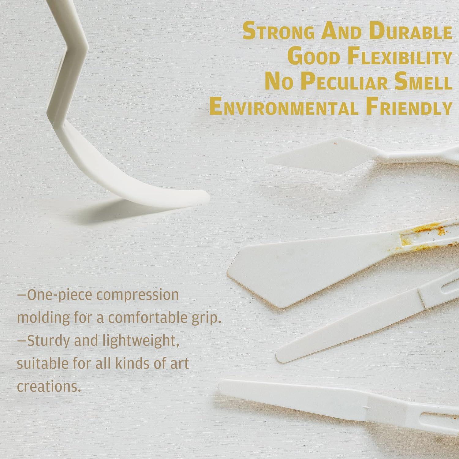 KELIFANG Plastic Palette Knives Set 30pcs - Thin & Flexible Art Tools ...