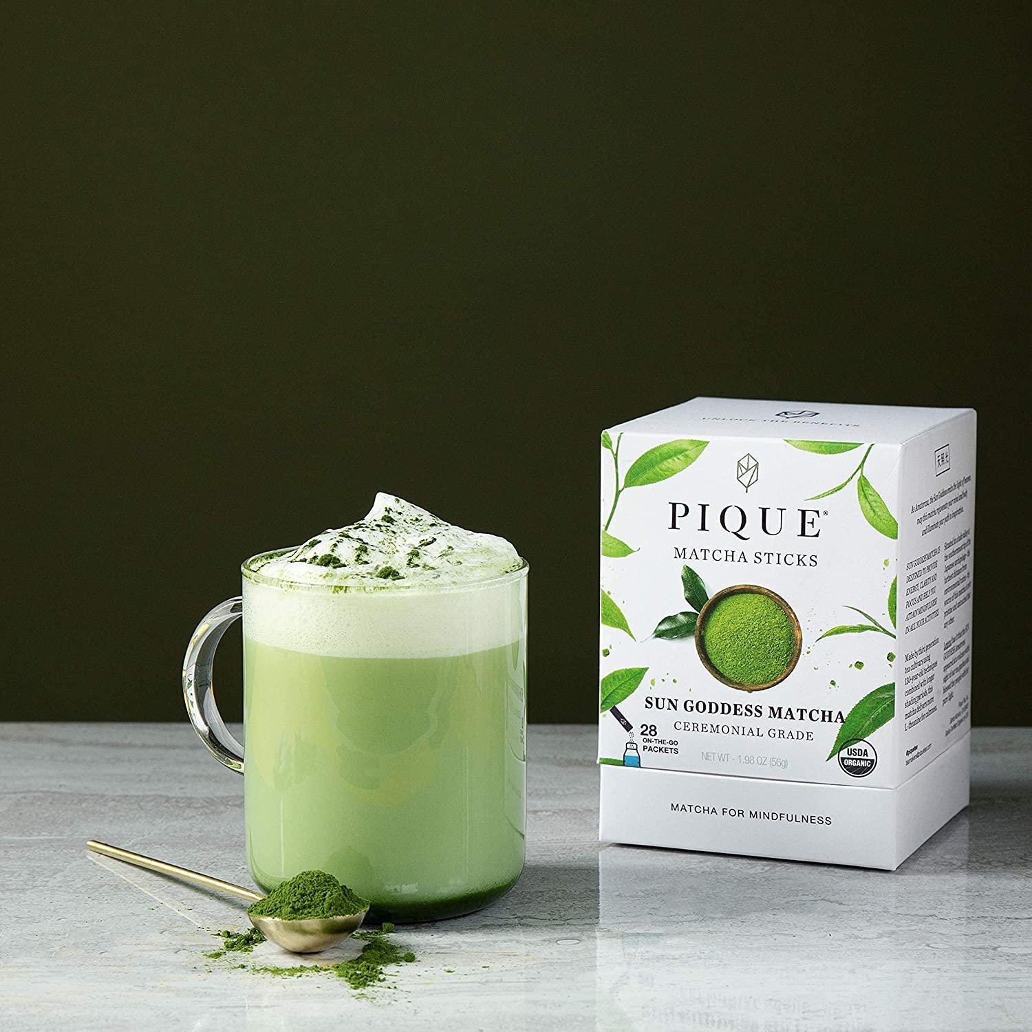 Pique Organic Sun Goddess Matcha Green Tea Powder - Ceremonial Grade ...