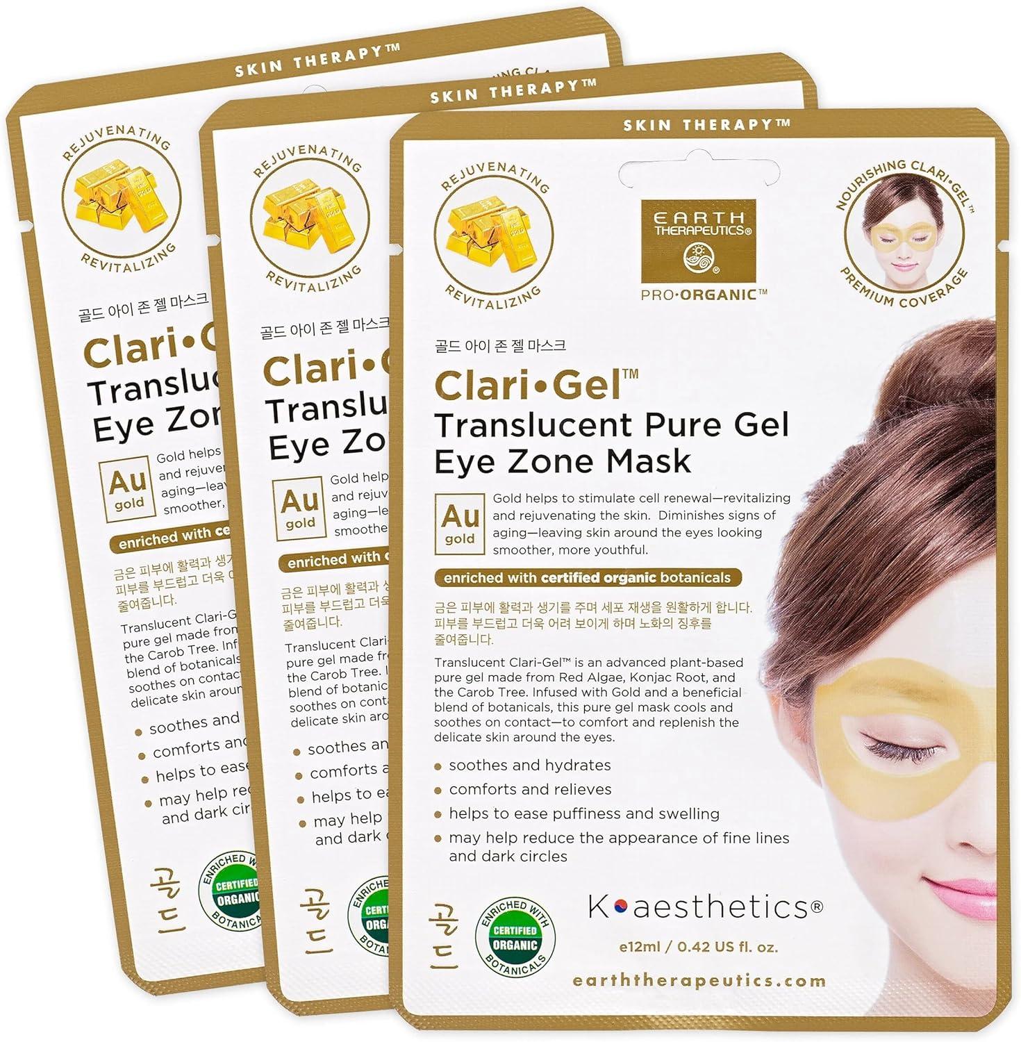 Earth Therapeutics ClariGel Eye Zone Mask - Gold - 3 Pack | Hydrating ...