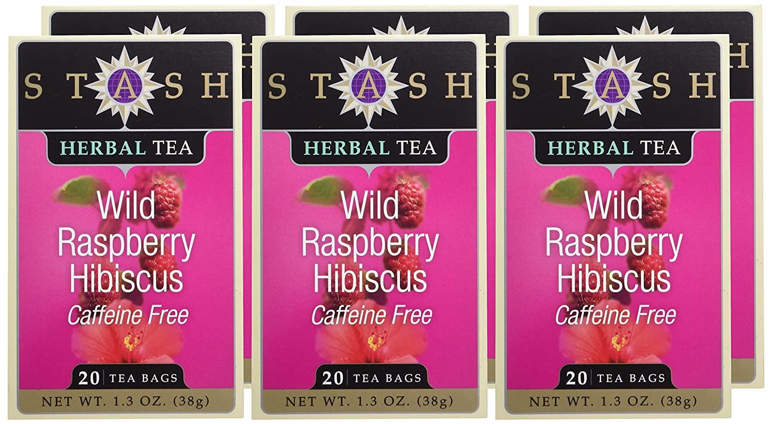 Stash Tea Wild Raspberry Hibiscus Herbal Tea Bags - 20 Count ...