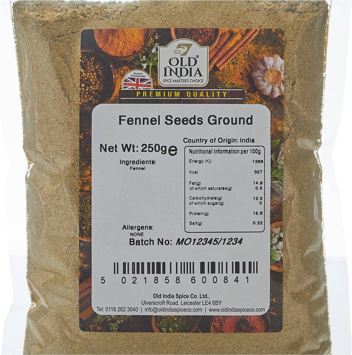 Old India Fennel Seeds Ground 250g - Premium Quality Spice (Pack of 1 ...