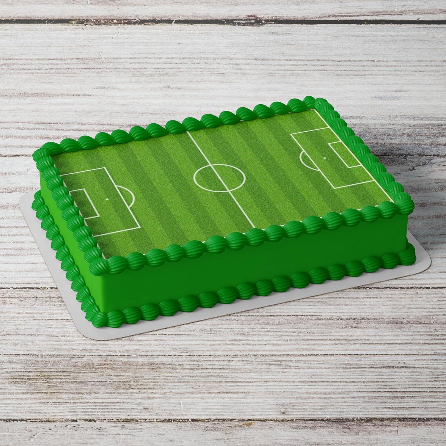 Football Field Pitch Rectangular Edible Icing Cake Topper Rectangle ...