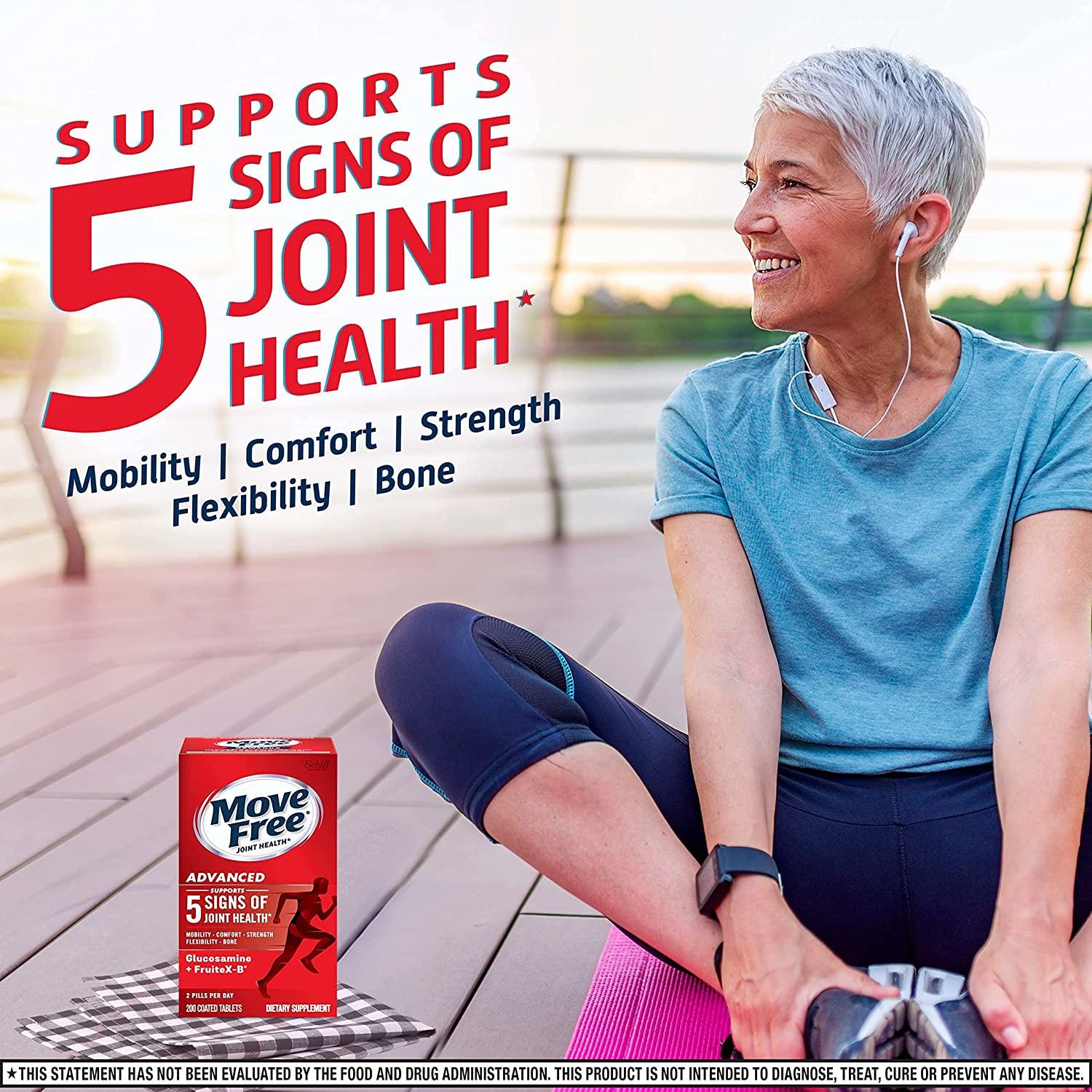 Move Free Advanced Glucosamine Chondroitin + Calcium Fructoborate Joint ...