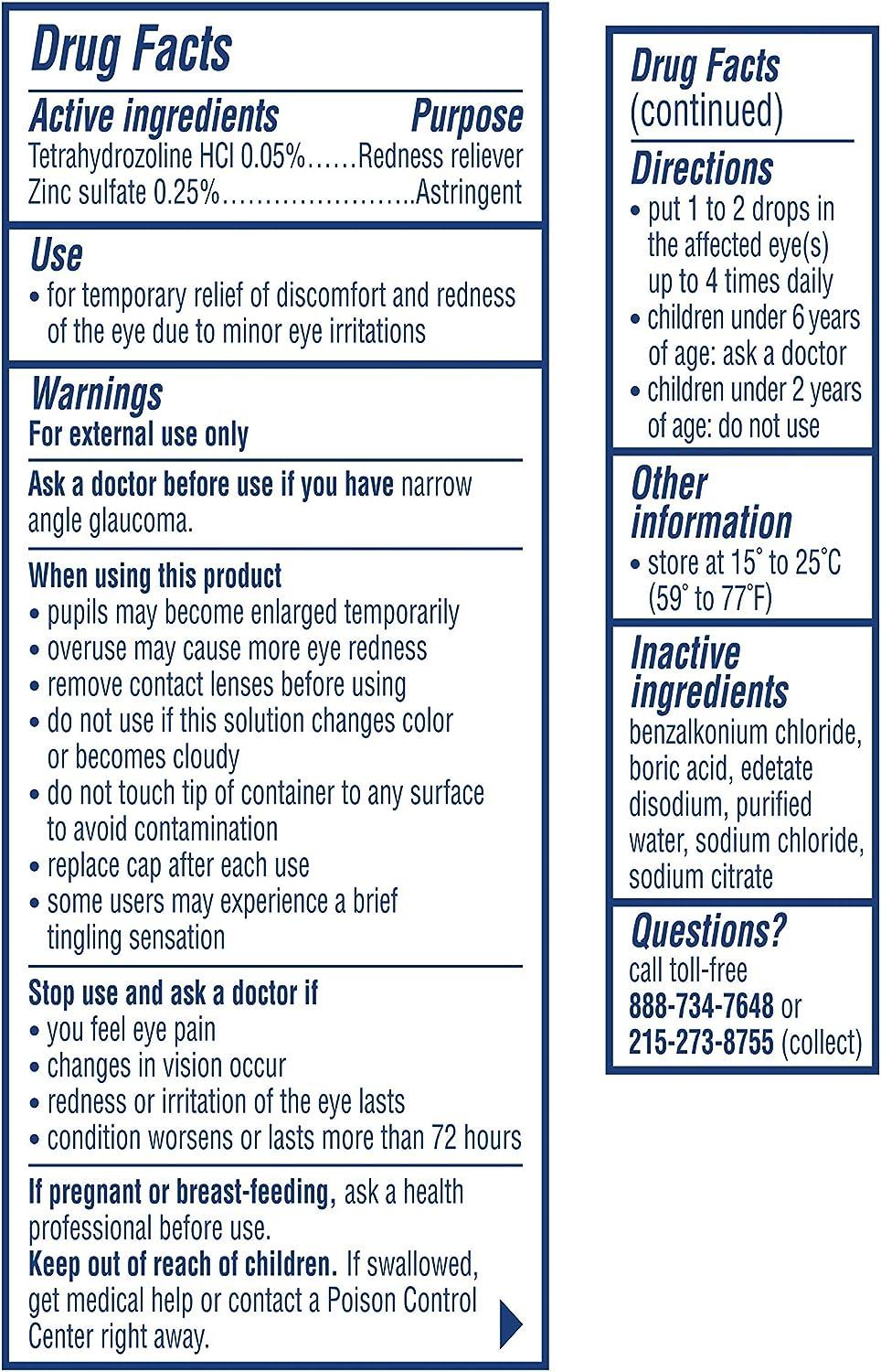 Visine A.C. Astringent Redness Reliever Eye Drops - 0.5 Oz - Fast ...