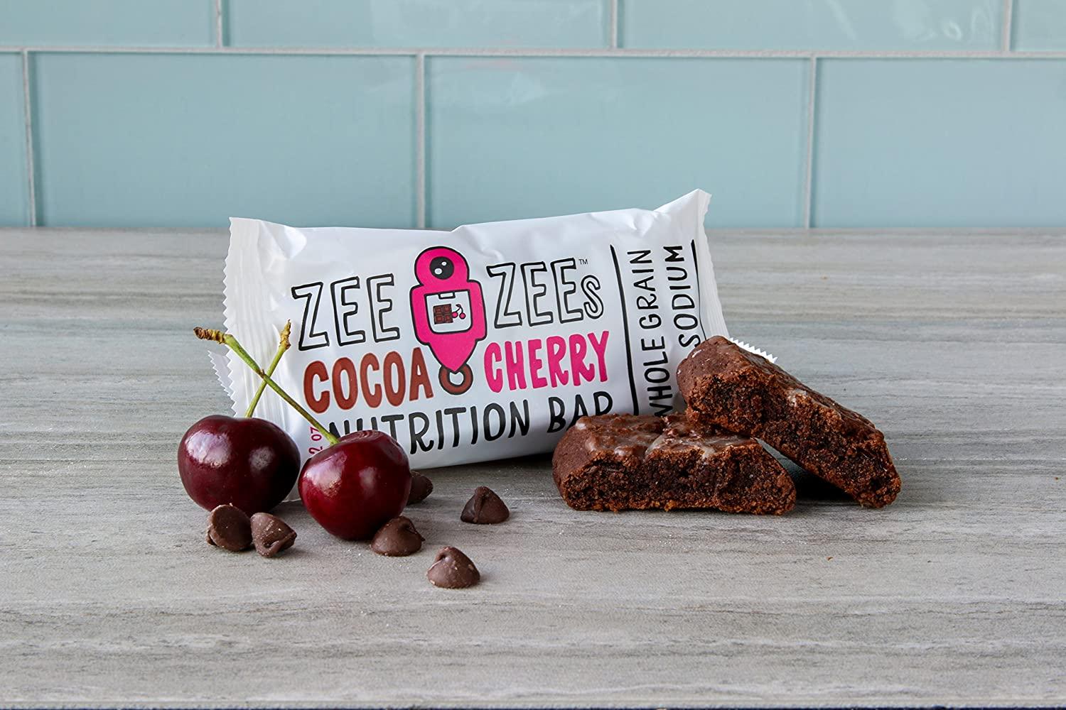 Zee Zees Cocoa Cherry Soft Baked Bars - Nut-Free, Whole Grain, 2.2 oz Bars (24 pack) - Naturally ...