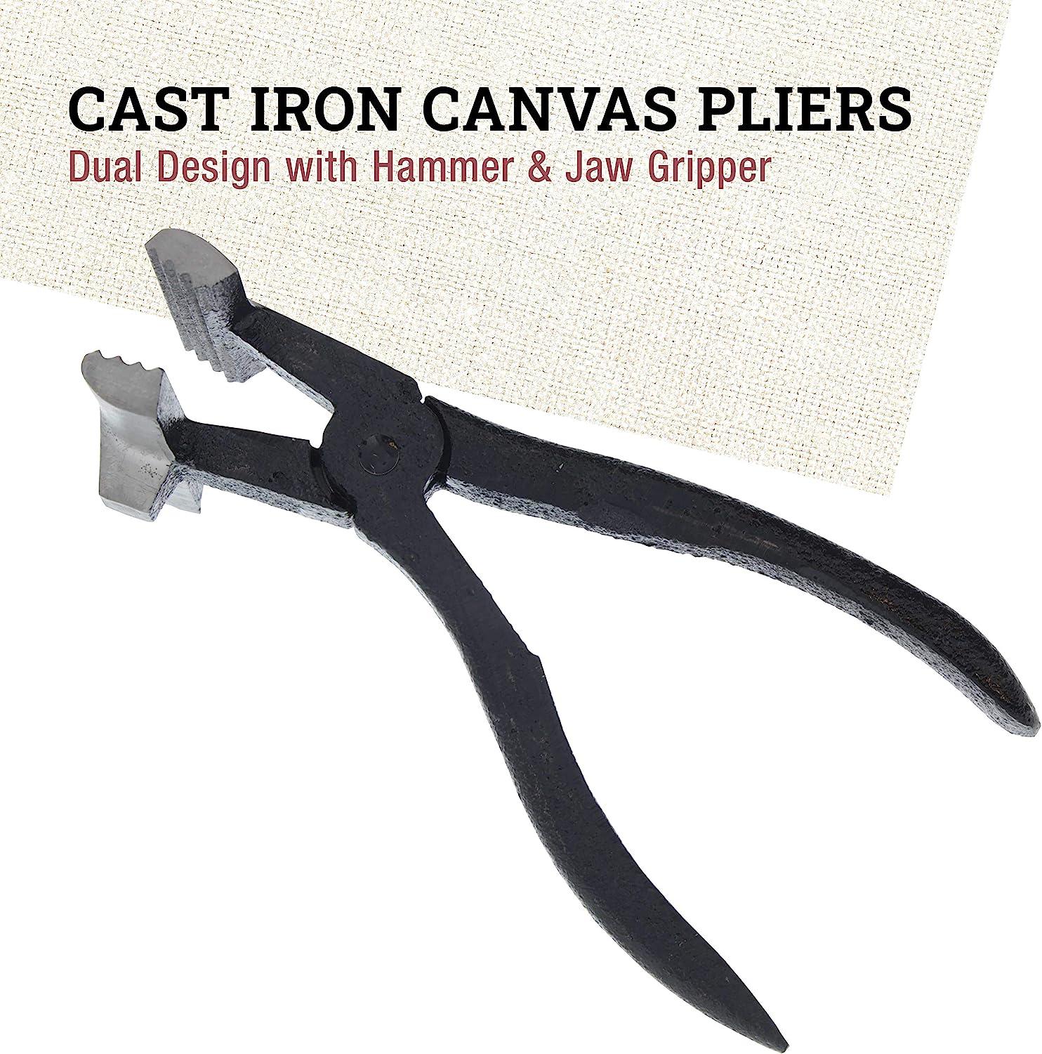 US Art Supply Iron Canvas Pliers - Dual Design with Hammer & Jaw ...