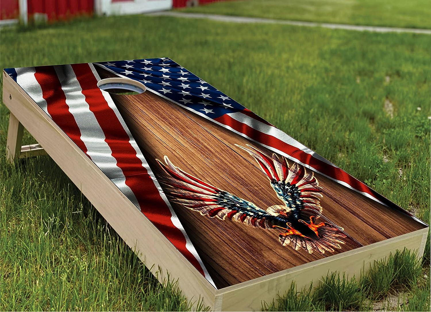 American Eagle Beer Pong Toss Cornhole Board Wraps - Set of 2 ...