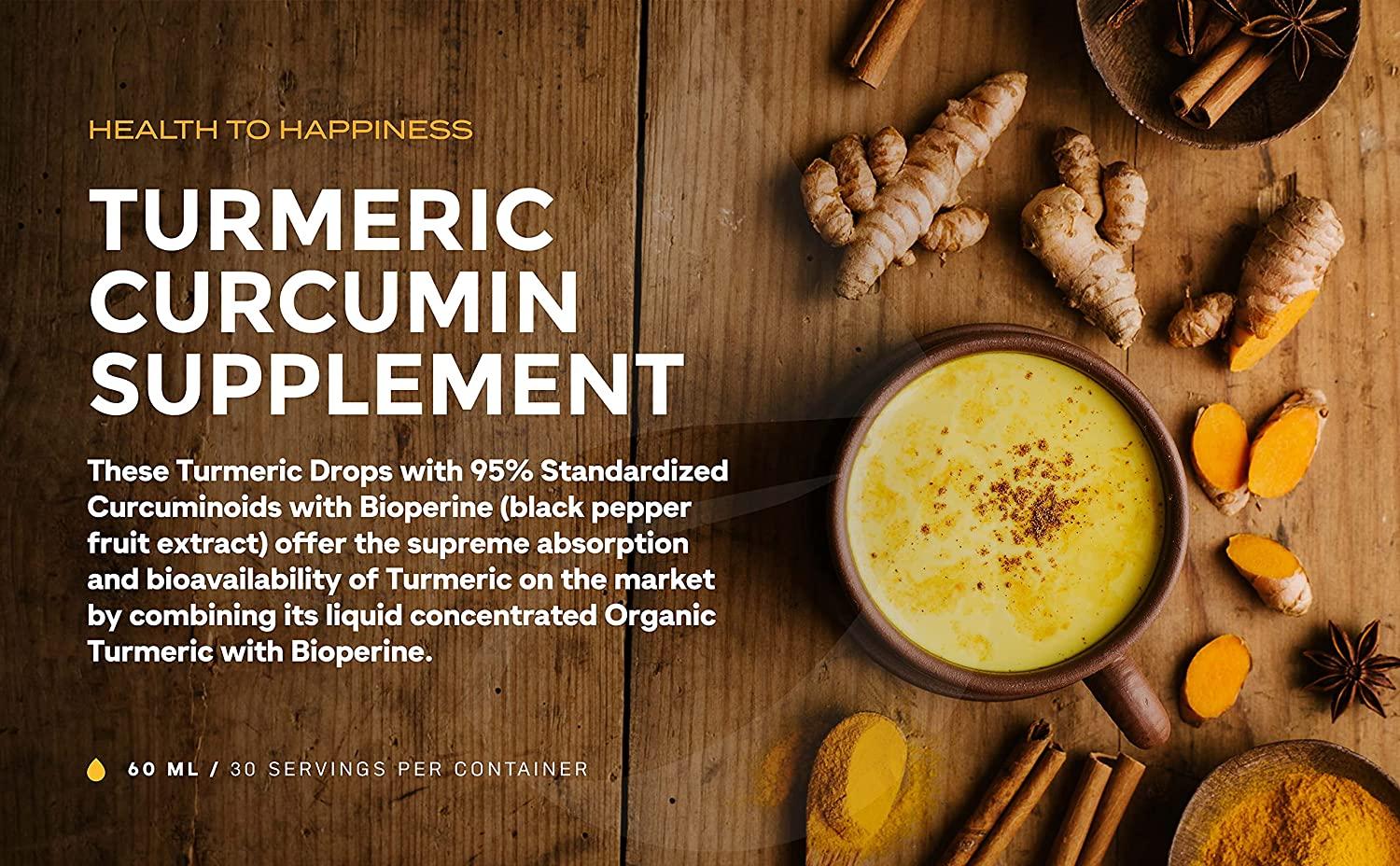 Liquid Turmeric Curcumin with Bioperine for Joint Support - Turmeric ...