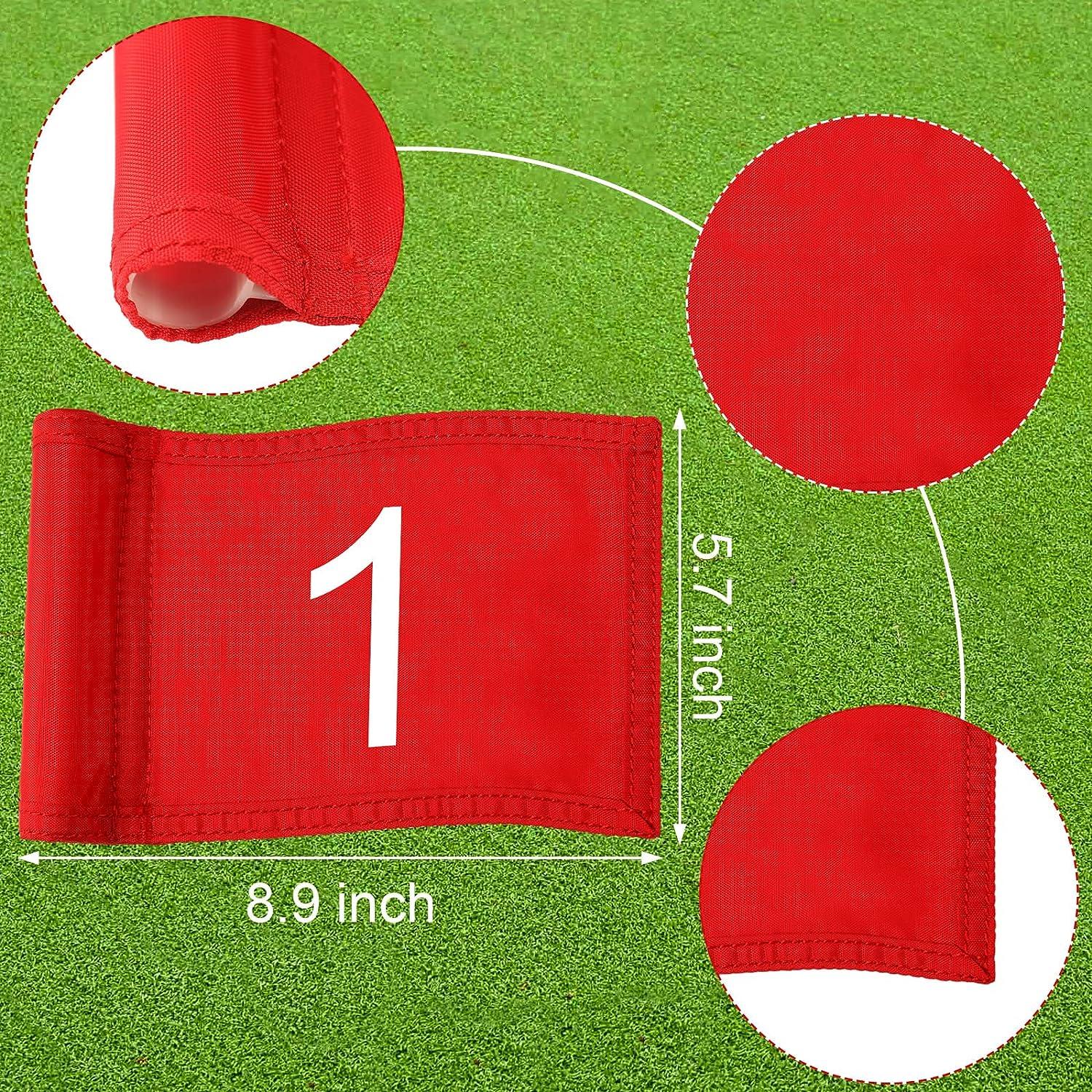 9 Pcs Numbered Golf Flag Set | Nylon Putting Green Flags 1-9 | 8.9 x 5. ...