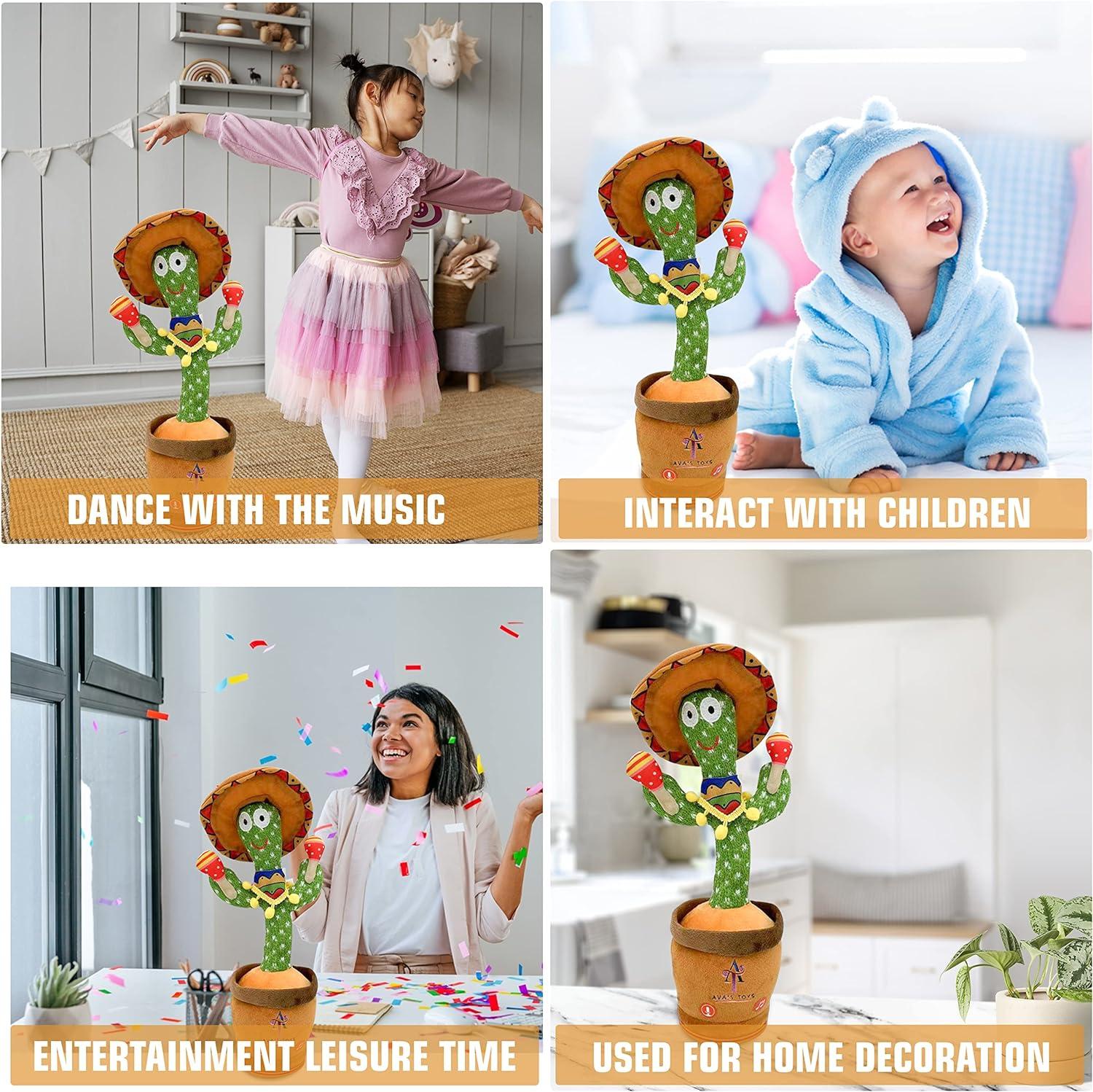 Ava's Toys Dancing Cactus- Voice Recorder & Repeat What You Say Talking ...